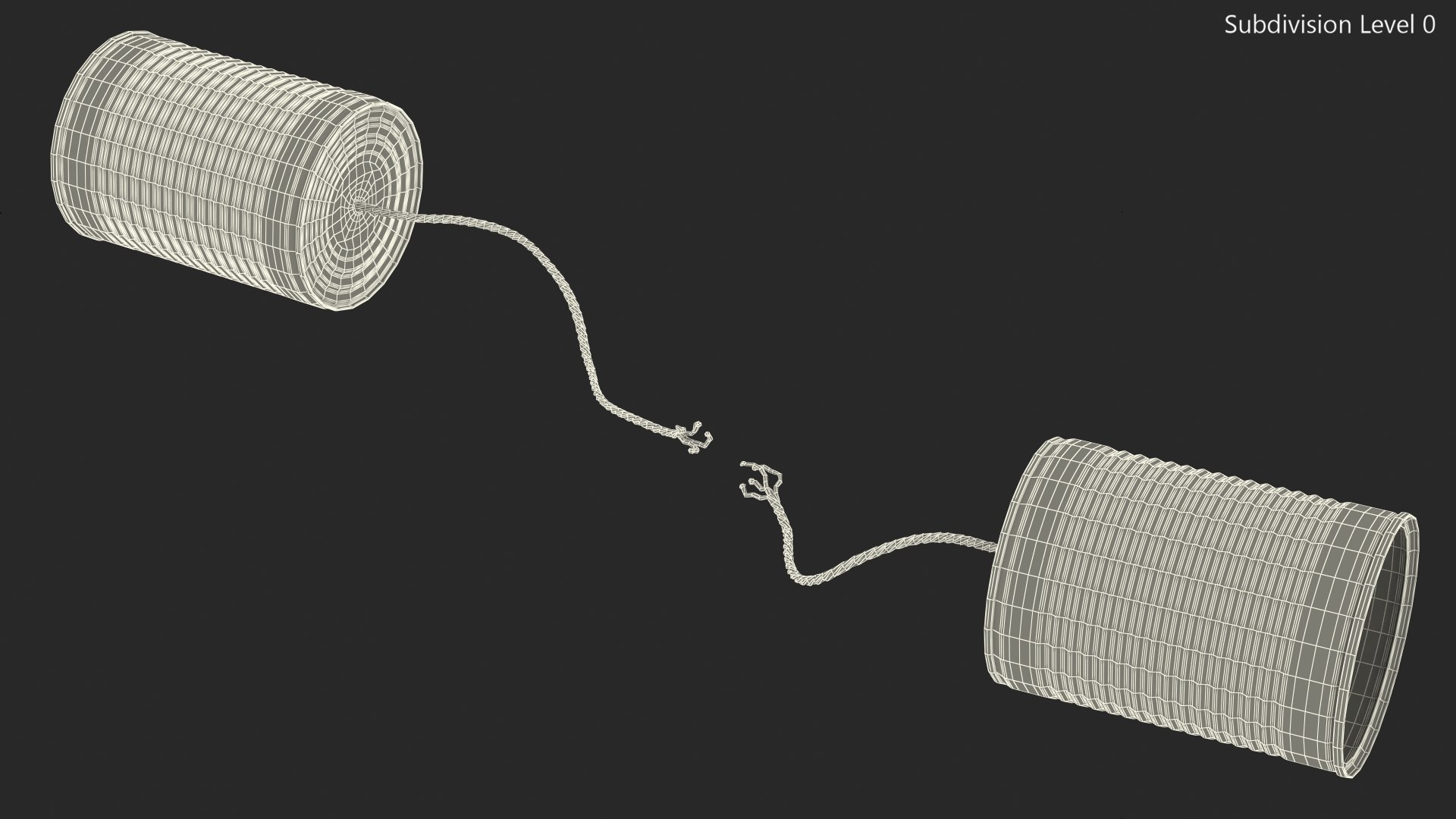 3D Tin Can Phone With Torn String Model - TurboSquid 1841236
