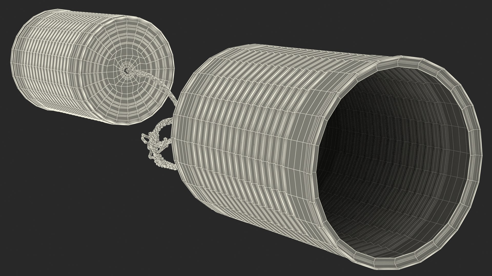 3D Tin Can Phone With Torn String Model - TurboSquid 1841236