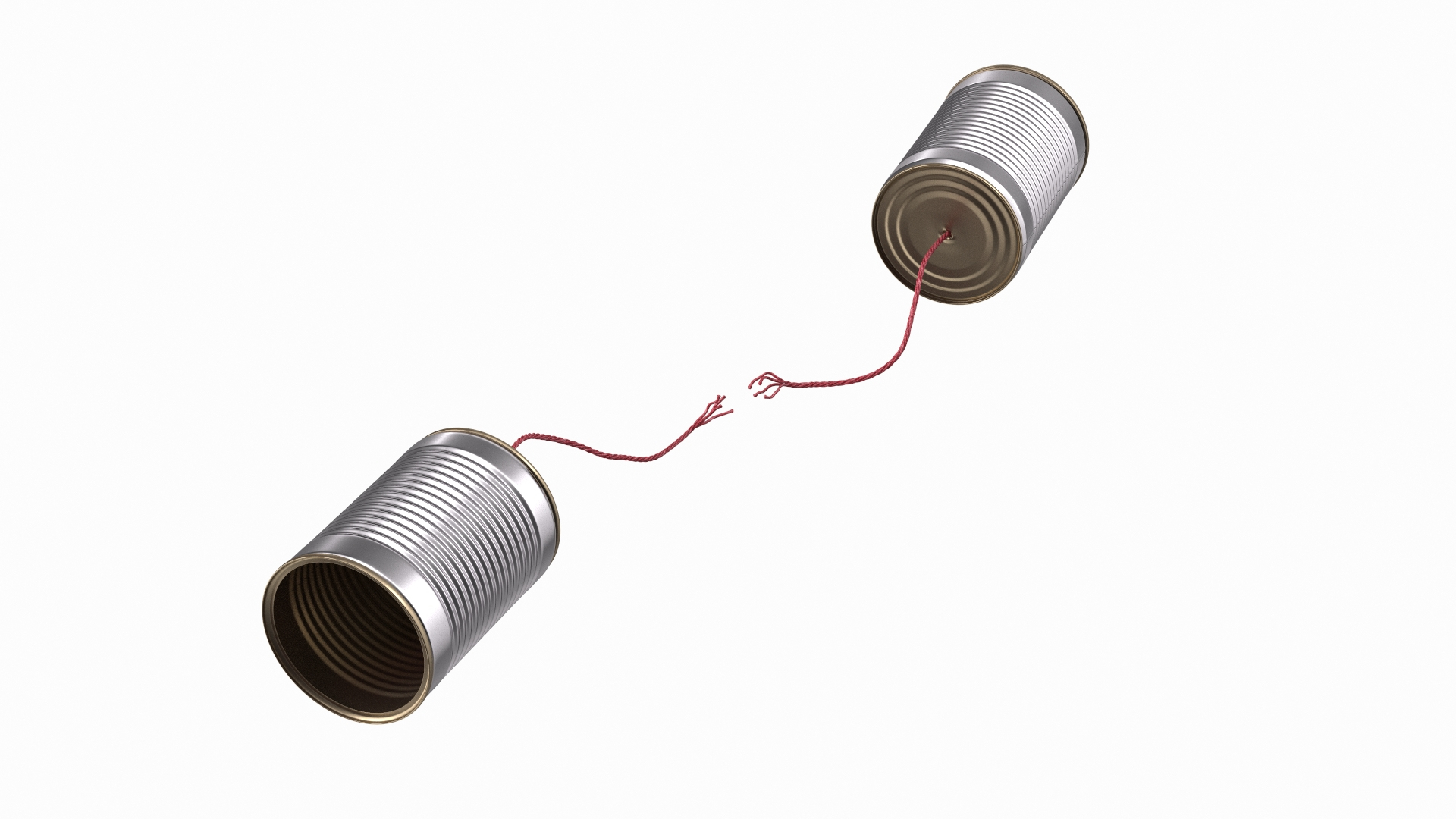 3D Tin Can Phone With Torn String Model - TurboSquid 1841236