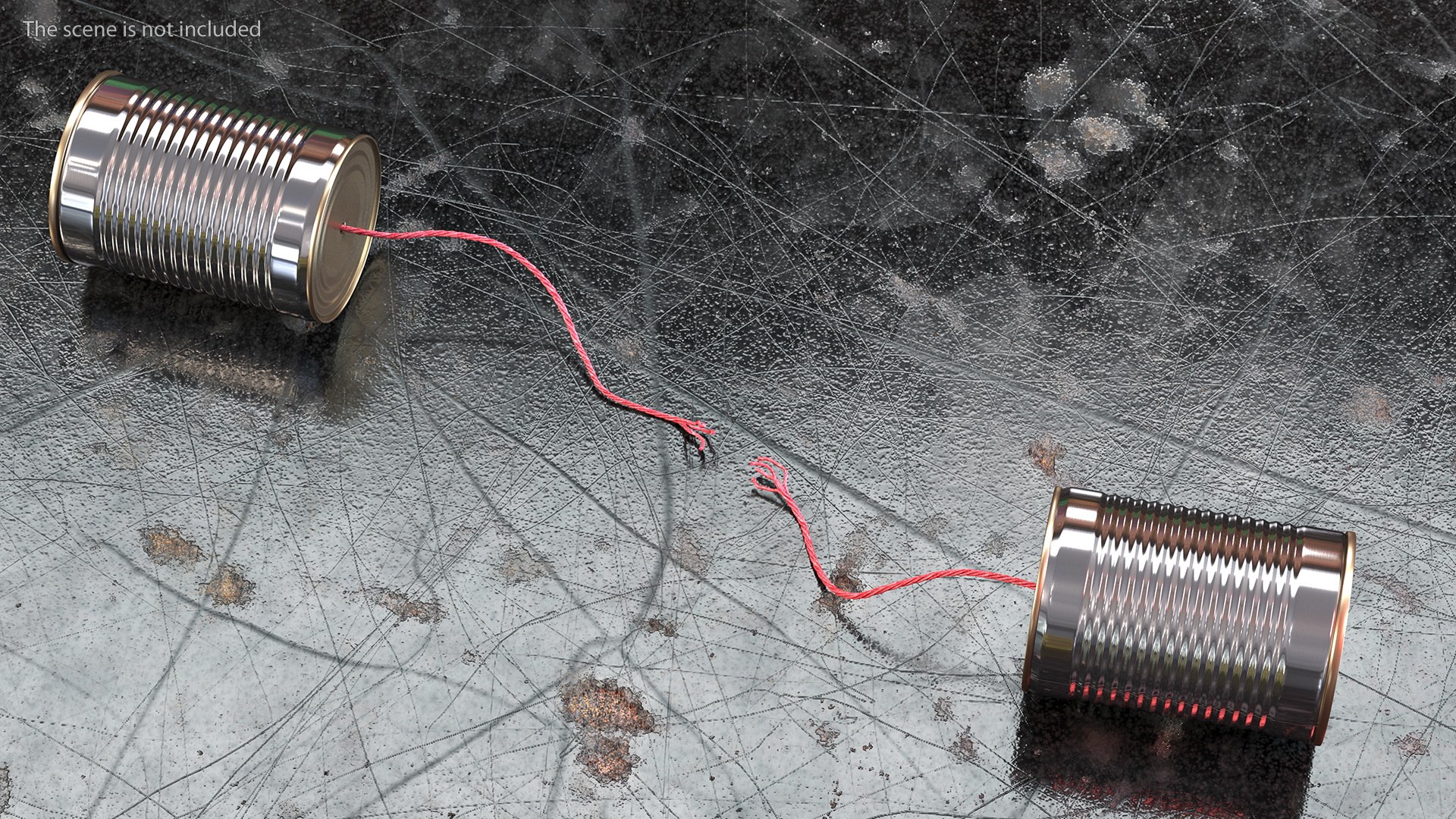 3D Tin Can Phone With Torn String Model - TurboSquid 1841236