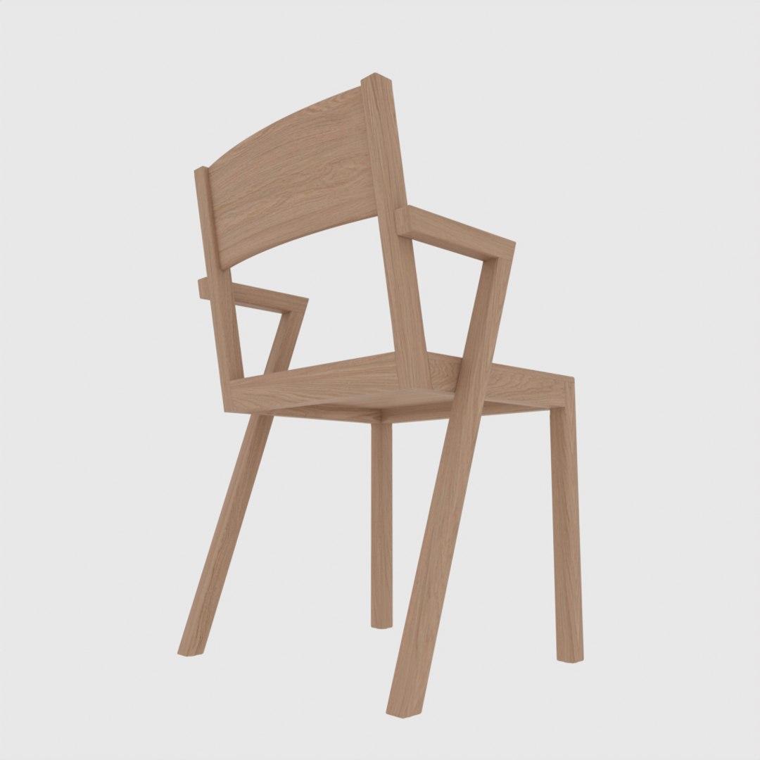 3D Modern Scandinavian Minimalistic Oak Wood Chair Model - TurboSquid ...