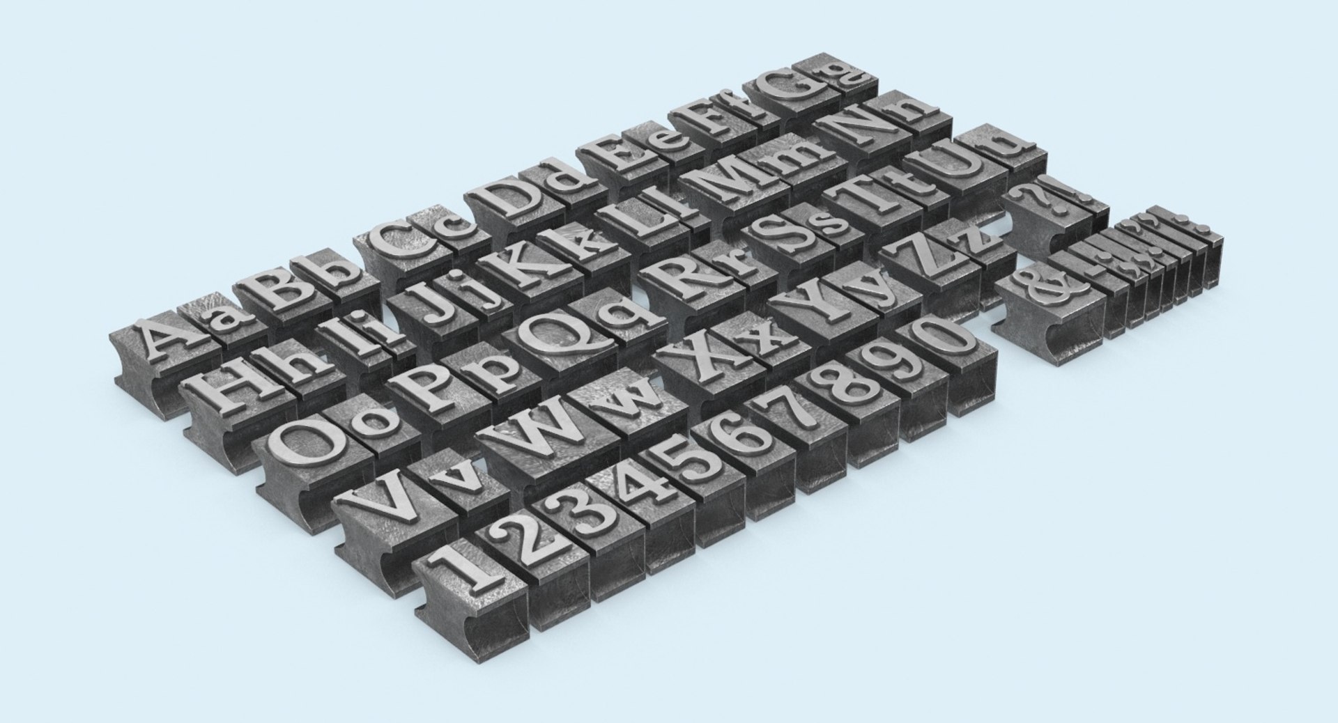 3d Model Typesetting Letters