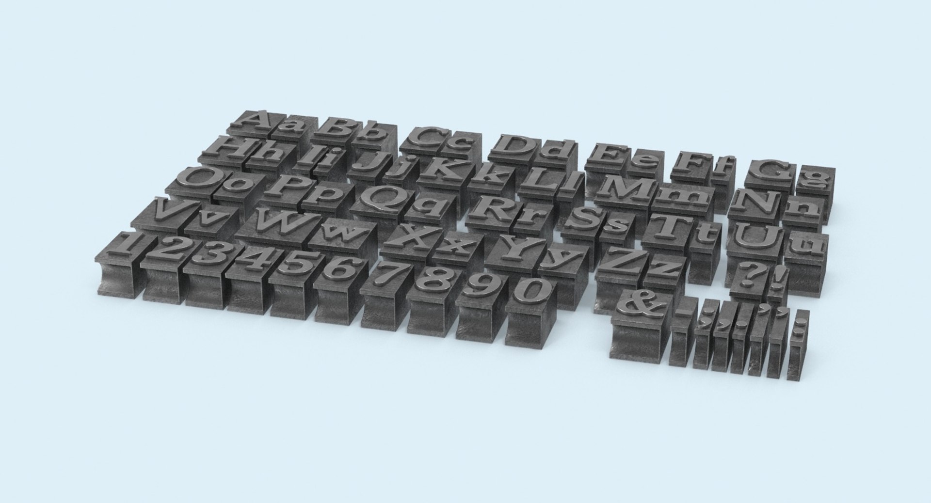 3d Model Typesetting Letters