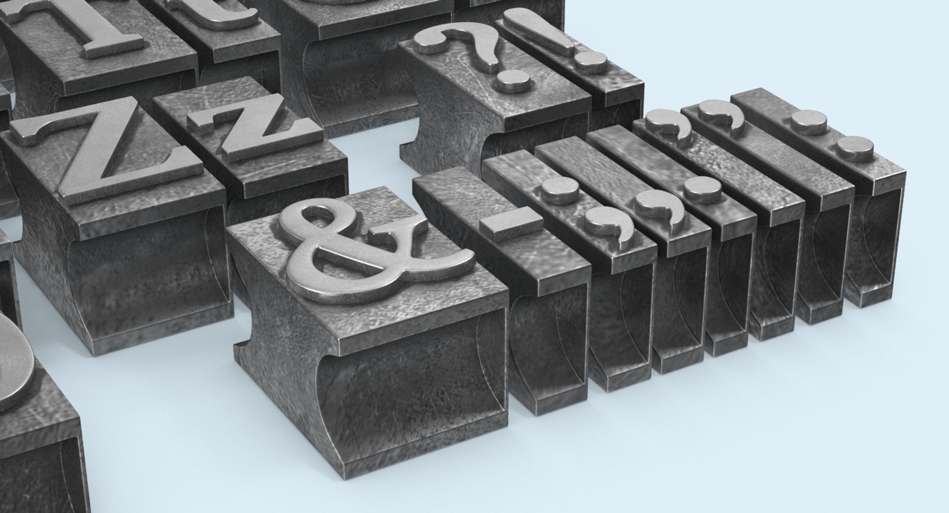 3d Model Typesetting Letters