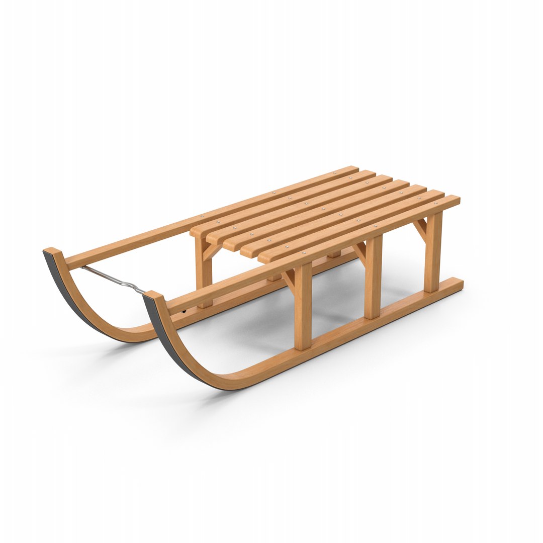 3D Wooden Snow Sled - TurboSquid 2007662