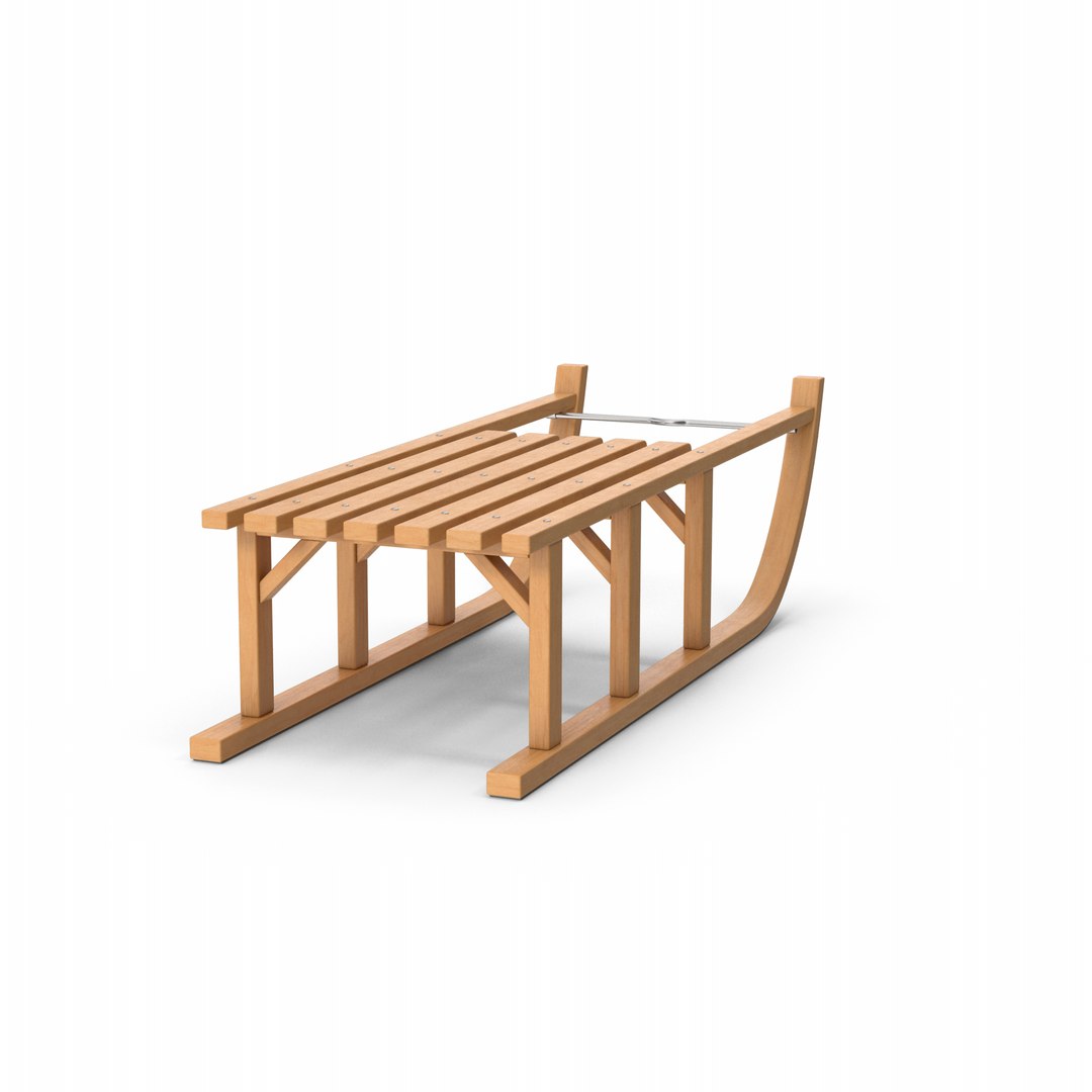 3D Wooden Snow Sled - TurboSquid 2007662