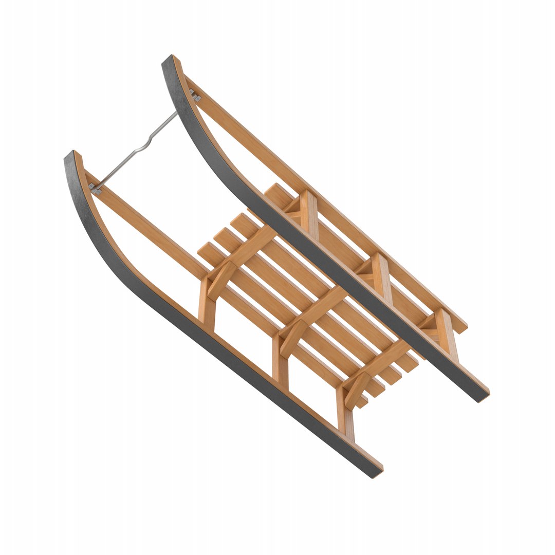 3D Wooden Snow Sled - TurboSquid 2007662