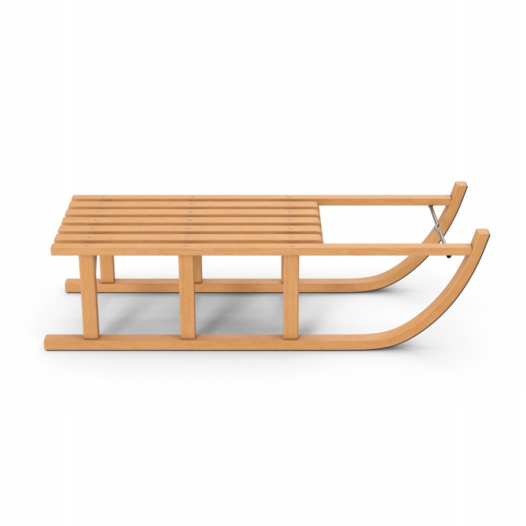3D Wooden Snow Sled - TurboSquid 2007662