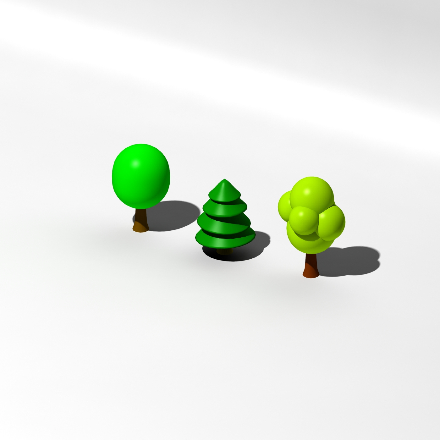 free cartoon trees 3d model