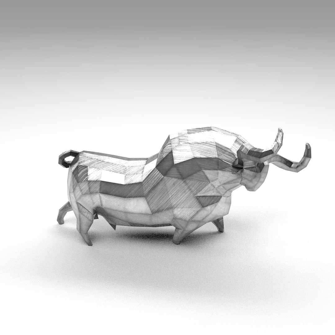 modelo 3d Figura toro blanco geométrico de metal - TurboSquid 1670386