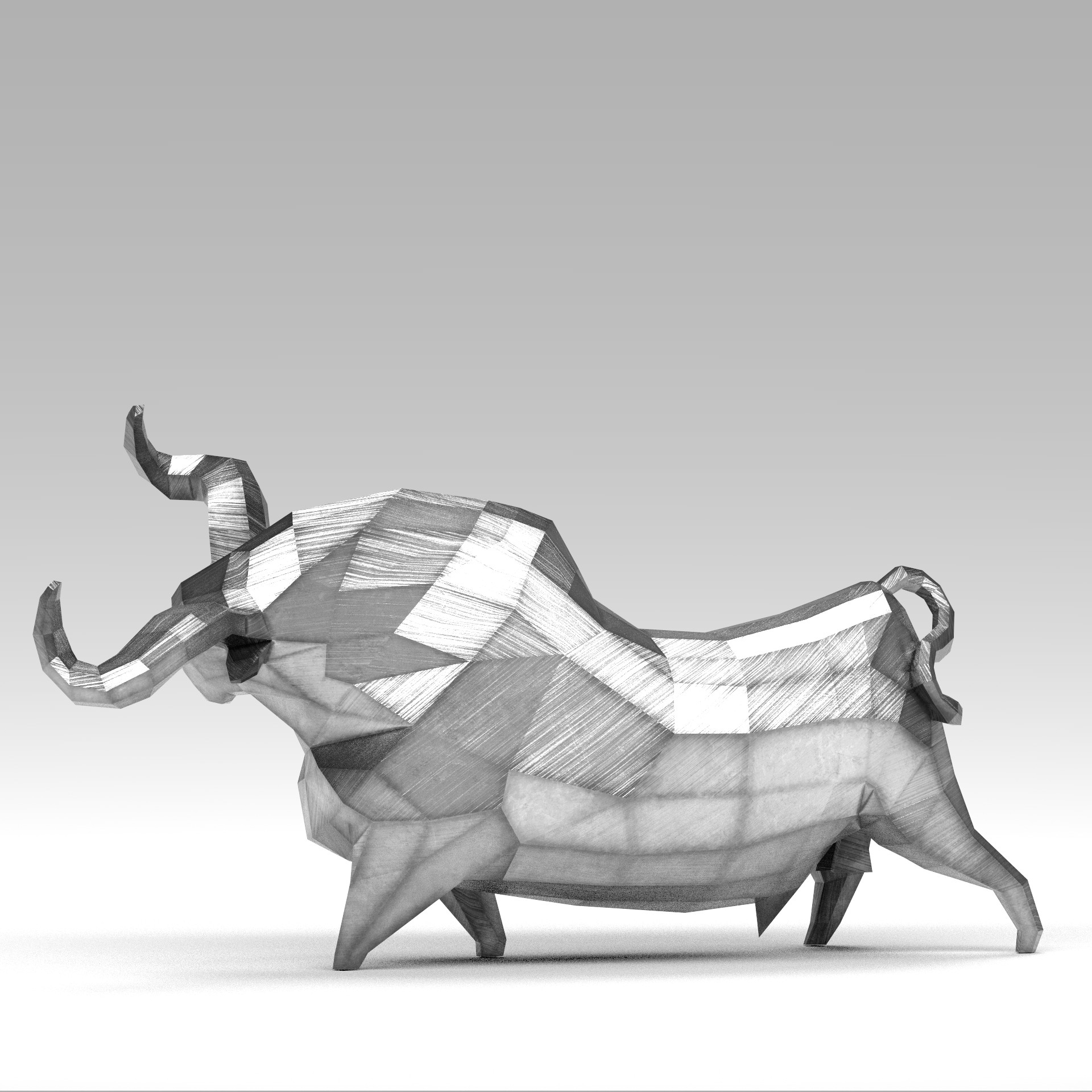 modelo 3d Figura toro blanco geométrico de metal - TurboSquid 1670386