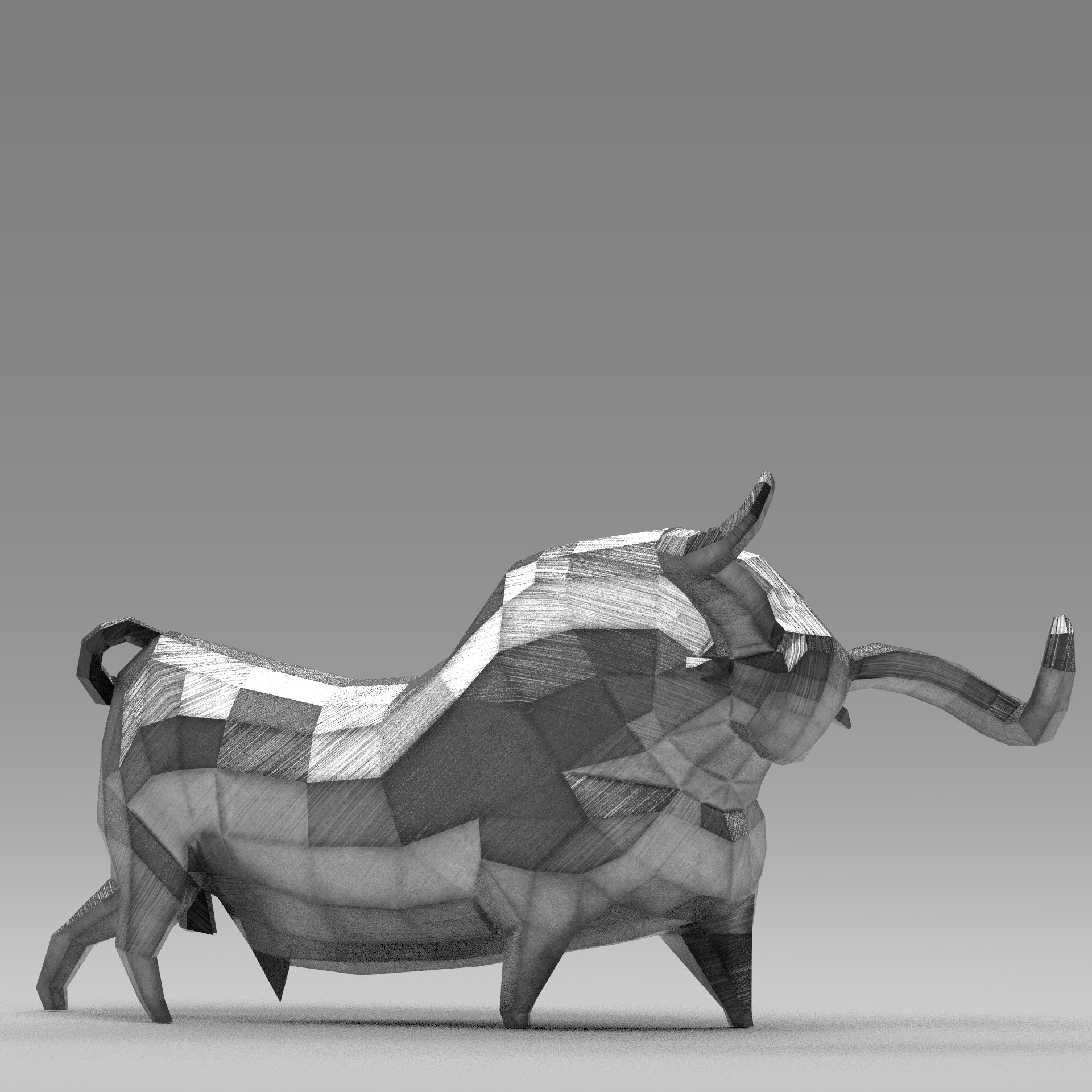 modelo 3d Figura toro blanco geométrico de metal - TurboSquid 1670386