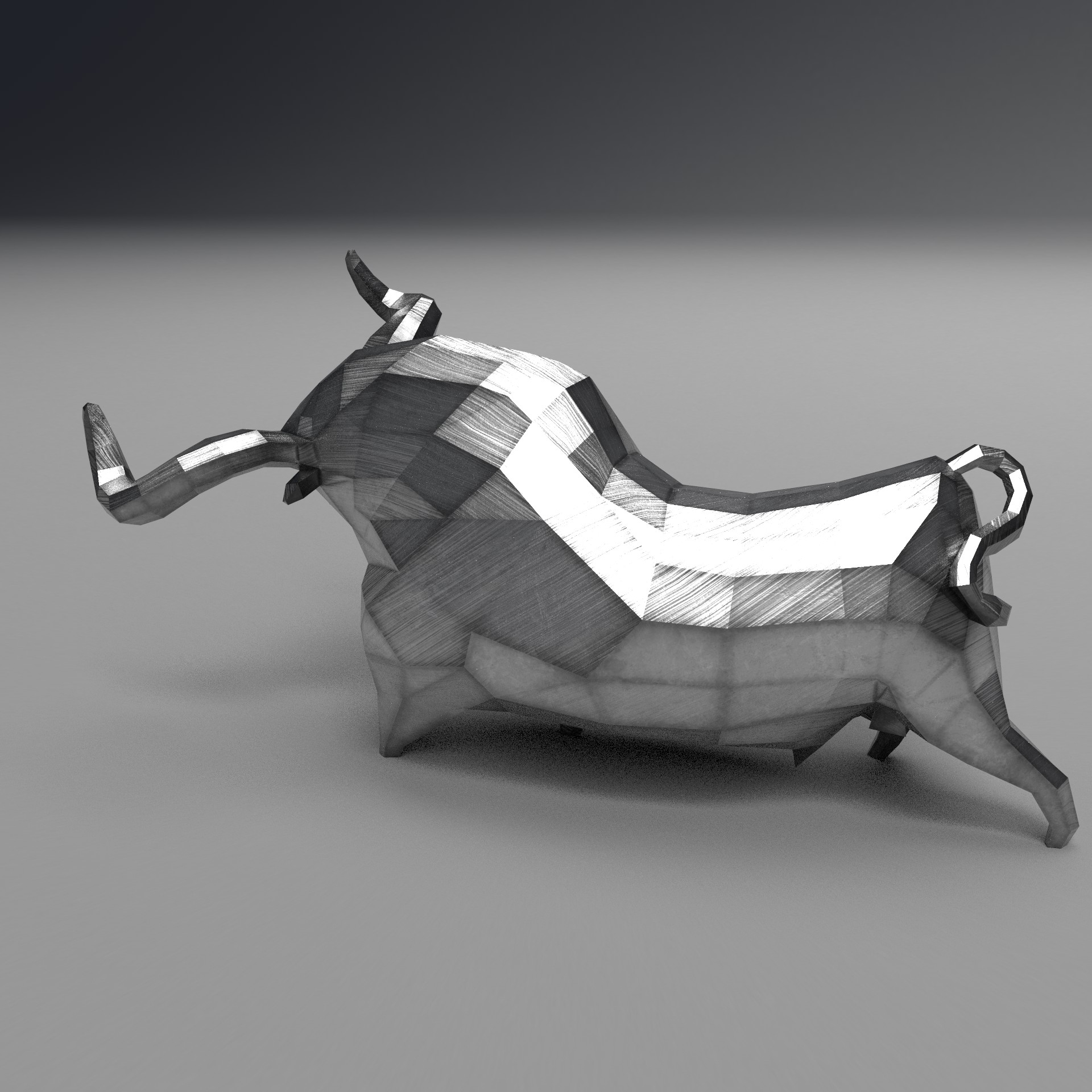 modelo 3d Figura toro blanco geométrico de metal - TurboSquid 1670386