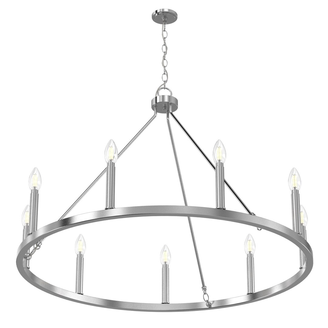 Gilliam Collection Nine-Light Brushed Nickel New Traditional Chandelier ...
