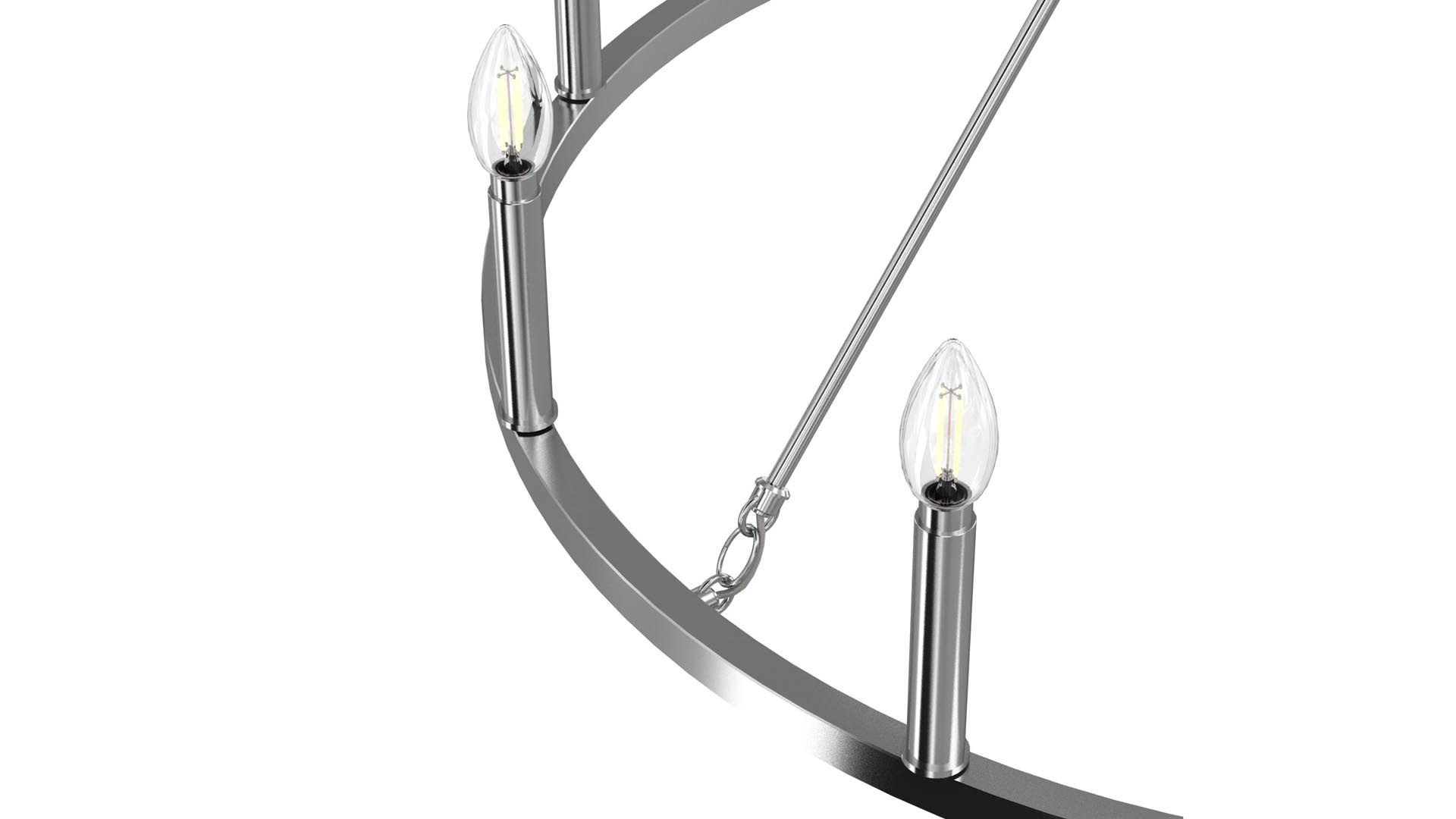 Gilliam Collection Nine-Light Brushed Nickel New Traditional Chandelier ...