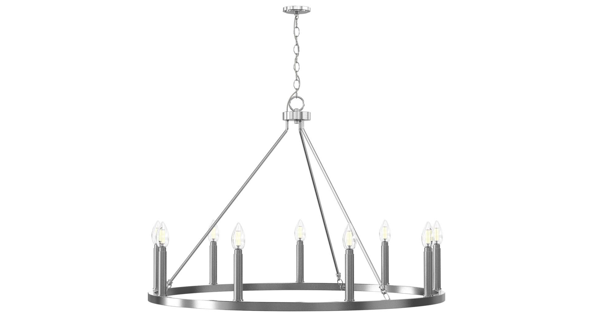 Gilliam Collection Nine-Light Brushed Nickel New Traditional Chandelier ...