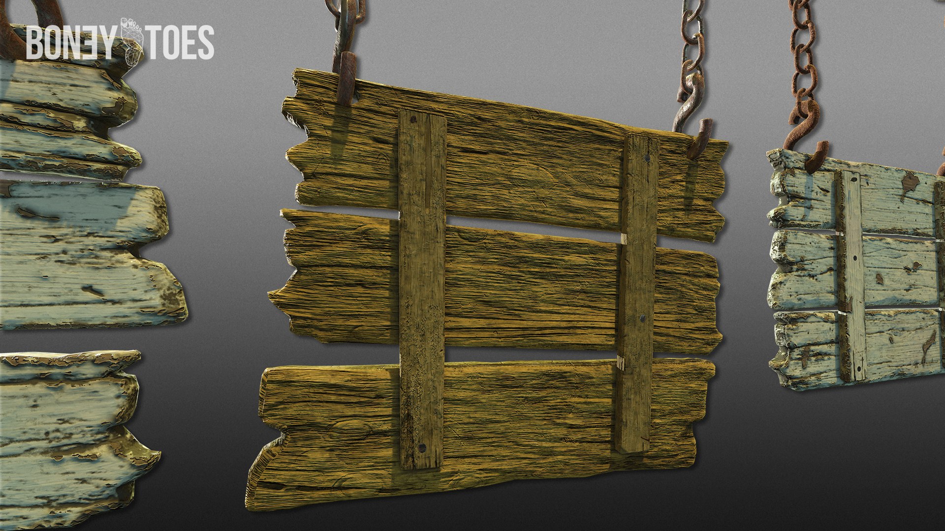 3D Hanging Wooden Sign Ready Model - TurboSquid 1284901