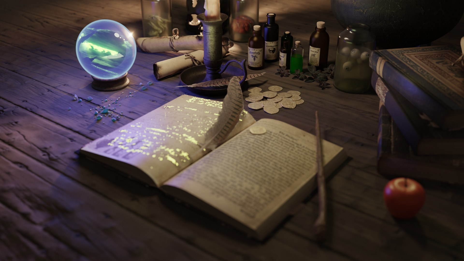 3D Wizard Magic Crafting Table Set 1 Model - TurboSquid 2127102