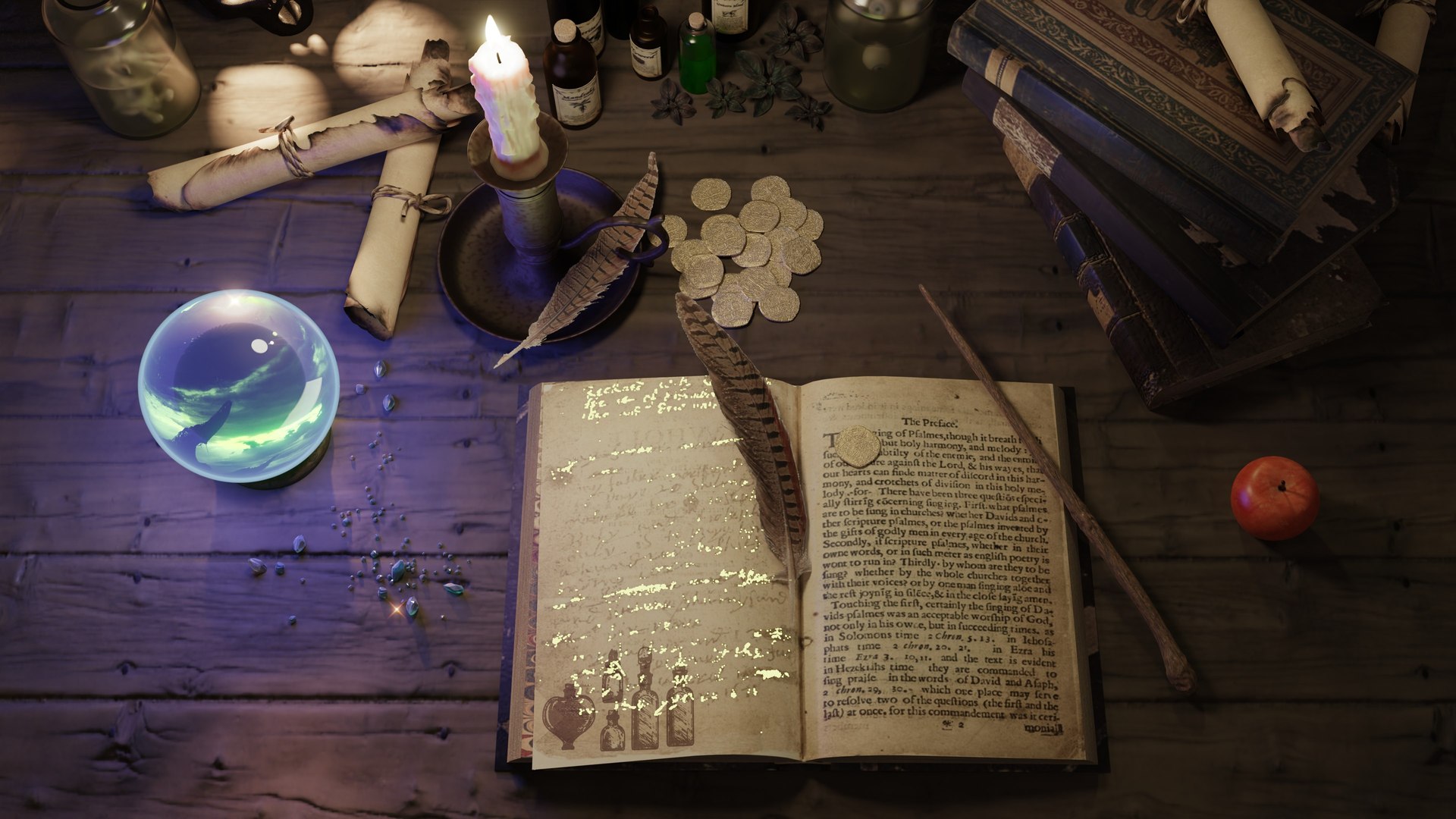 3D Wizard Magic Crafting Table Set 1 Model - TurboSquid 2127102