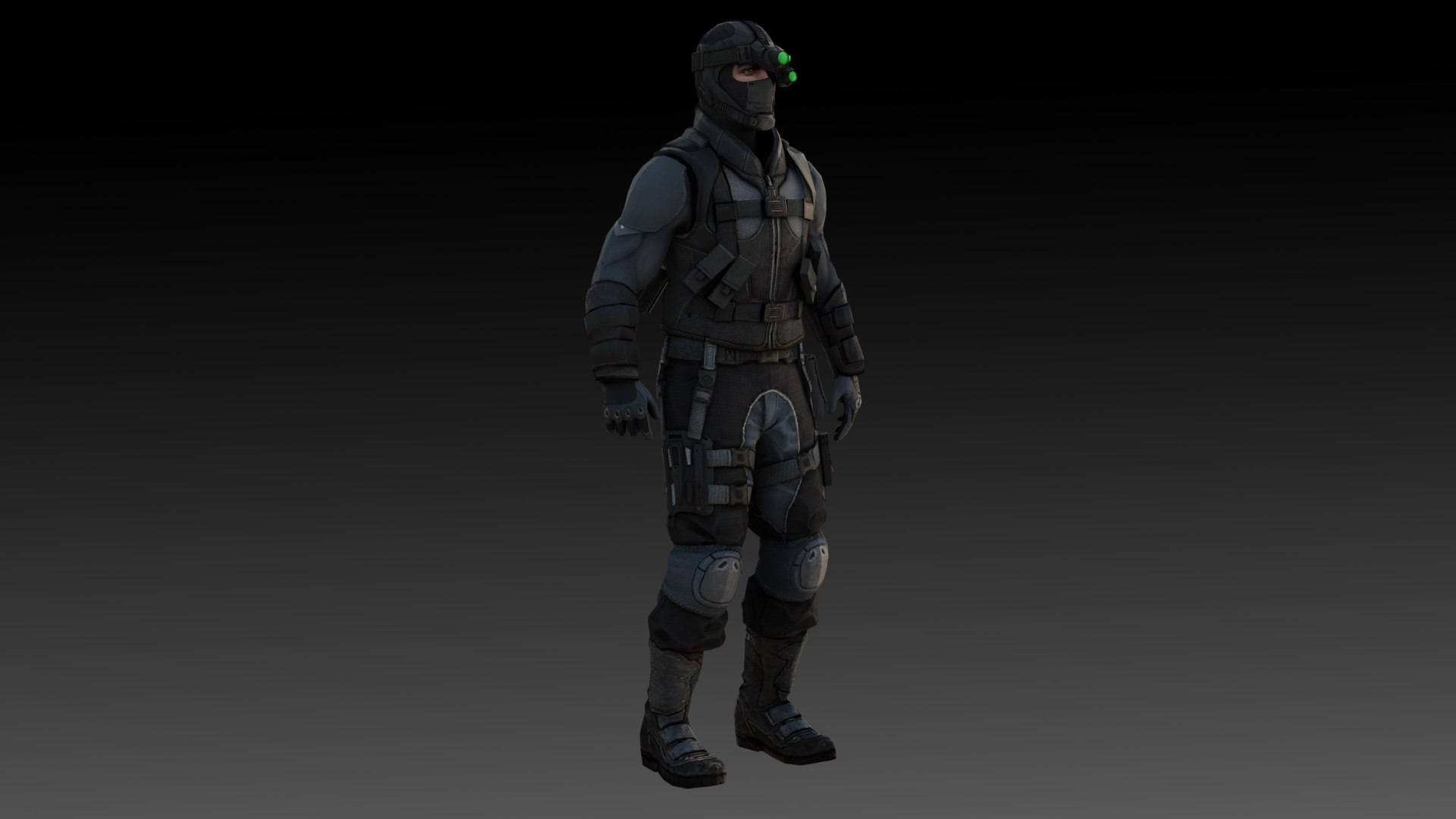 Archer Splinter Cell Conviction 3D Model High-Quality Rigged 3D Model ...