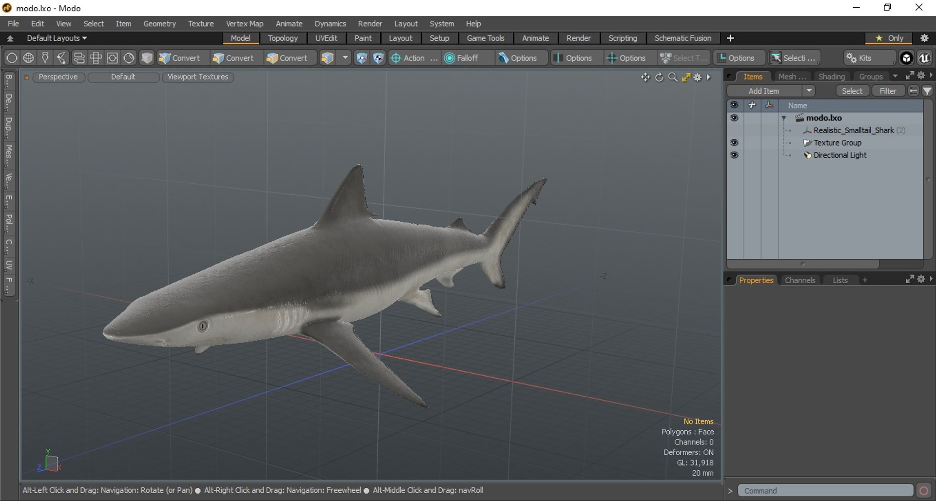 Realistic Smalltail Shark 3D Model - TurboSquid 2246813