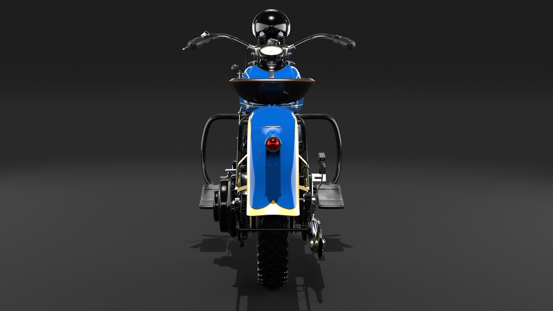 Harley Davidson Knucklehead EL 1936 Motorcycle Low Poly 3D model ...