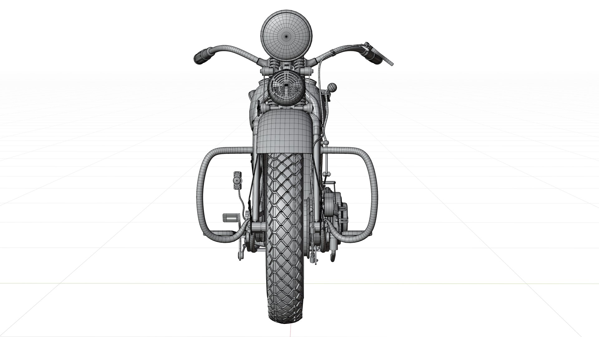 Harley Davidson Knucklehead EL 1936 Motorcycle Low Poly 3D model ...