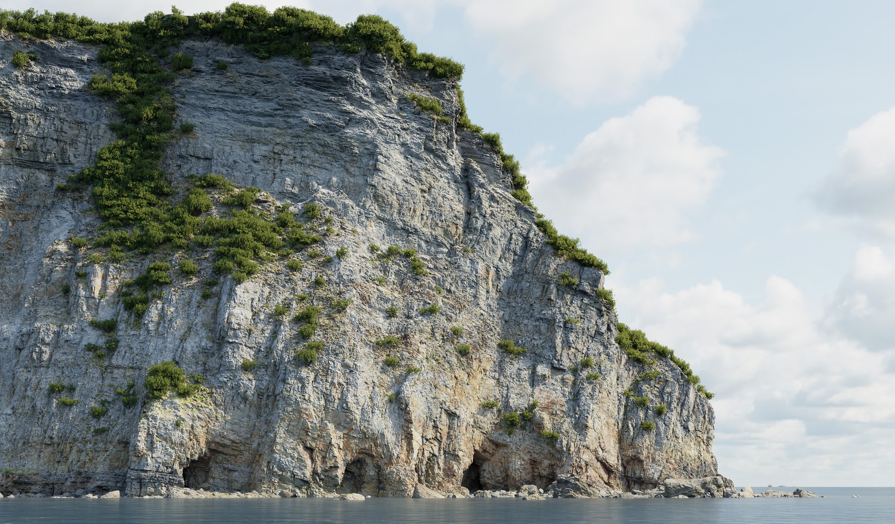 3D Atlantic Ocean Cliff Coast Line Scan PBR 3D Model Collection ...