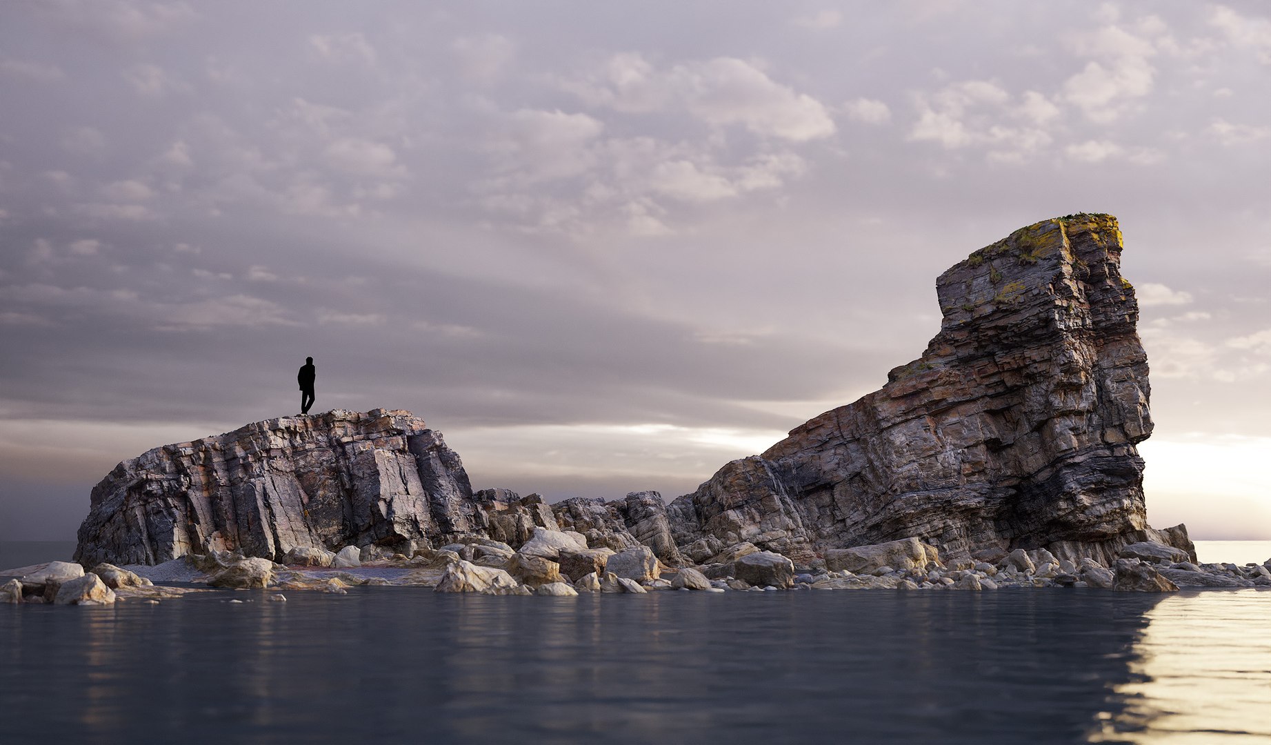 3D Atlantic Ocean Cliff Coast Line Scan PBR 3D Model Collection ...