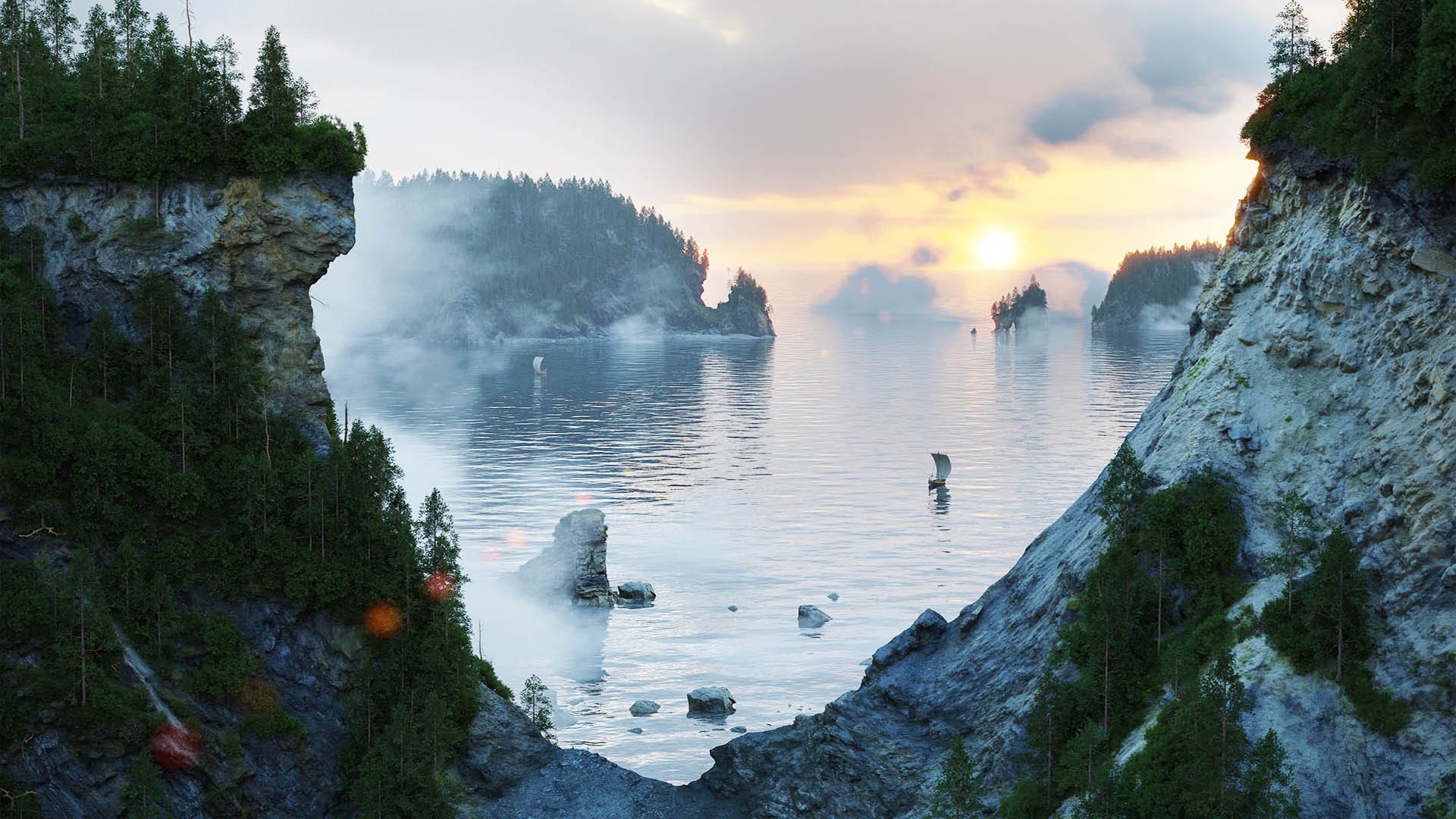 3D Atlantic Ocean Cliff Coast Line Scan PBR 3D Model Collection ...