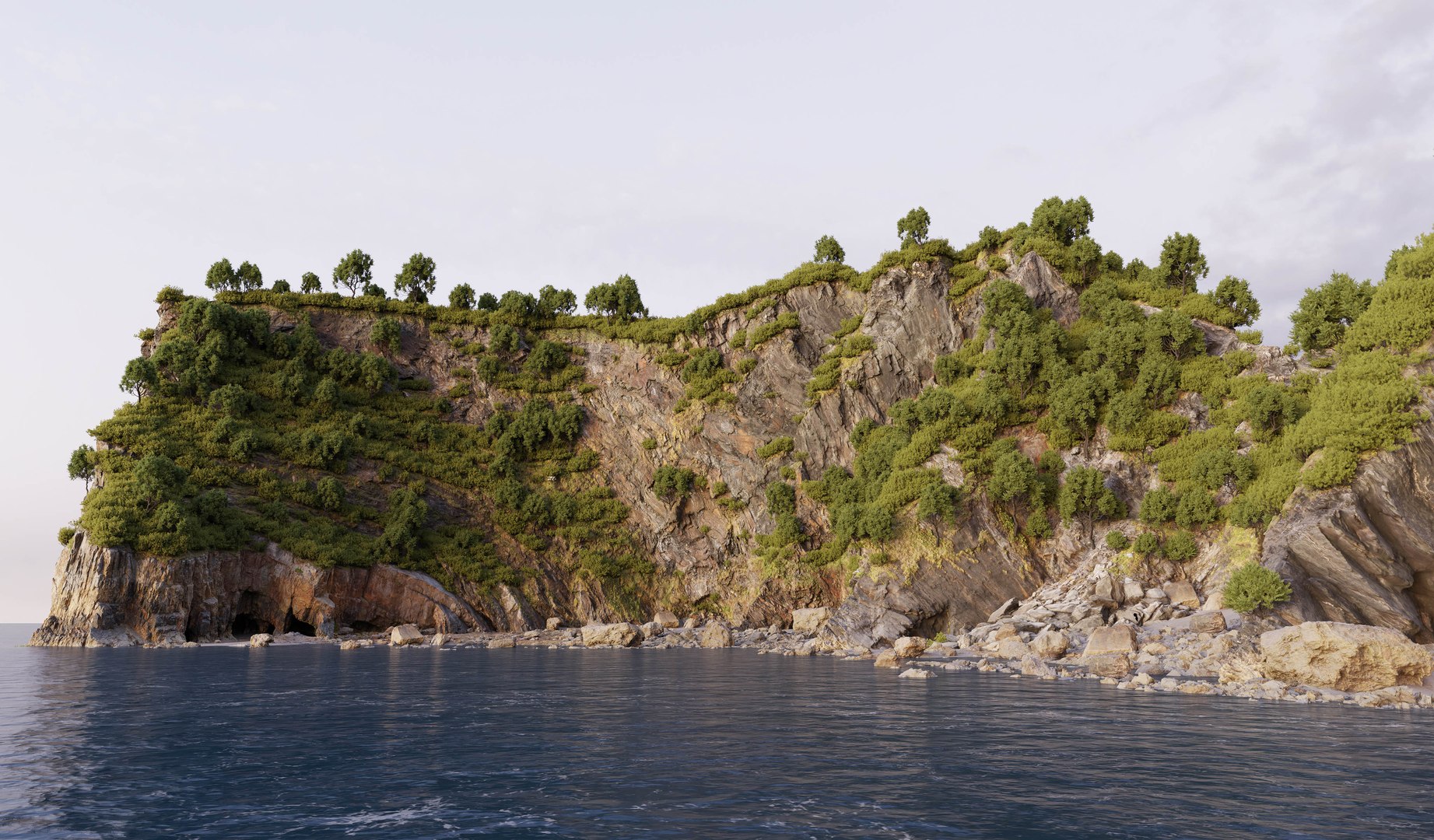 3D Atlantic Ocean Cliff Coast Line Scan PBR 3D Model Collection ...