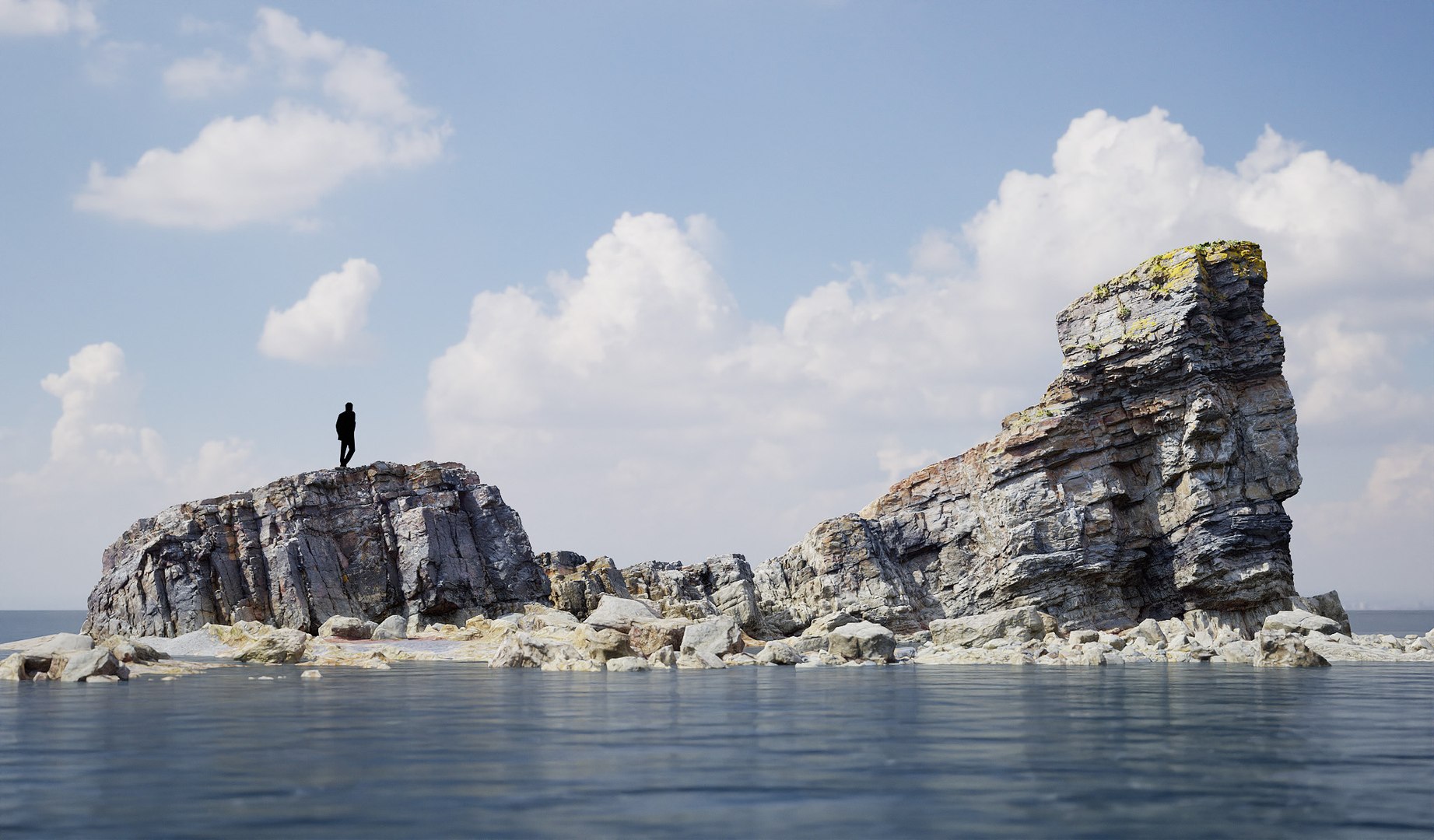 3D Atlantic Ocean Cliff Coast Line Scan PBR 3D Model Collection ...