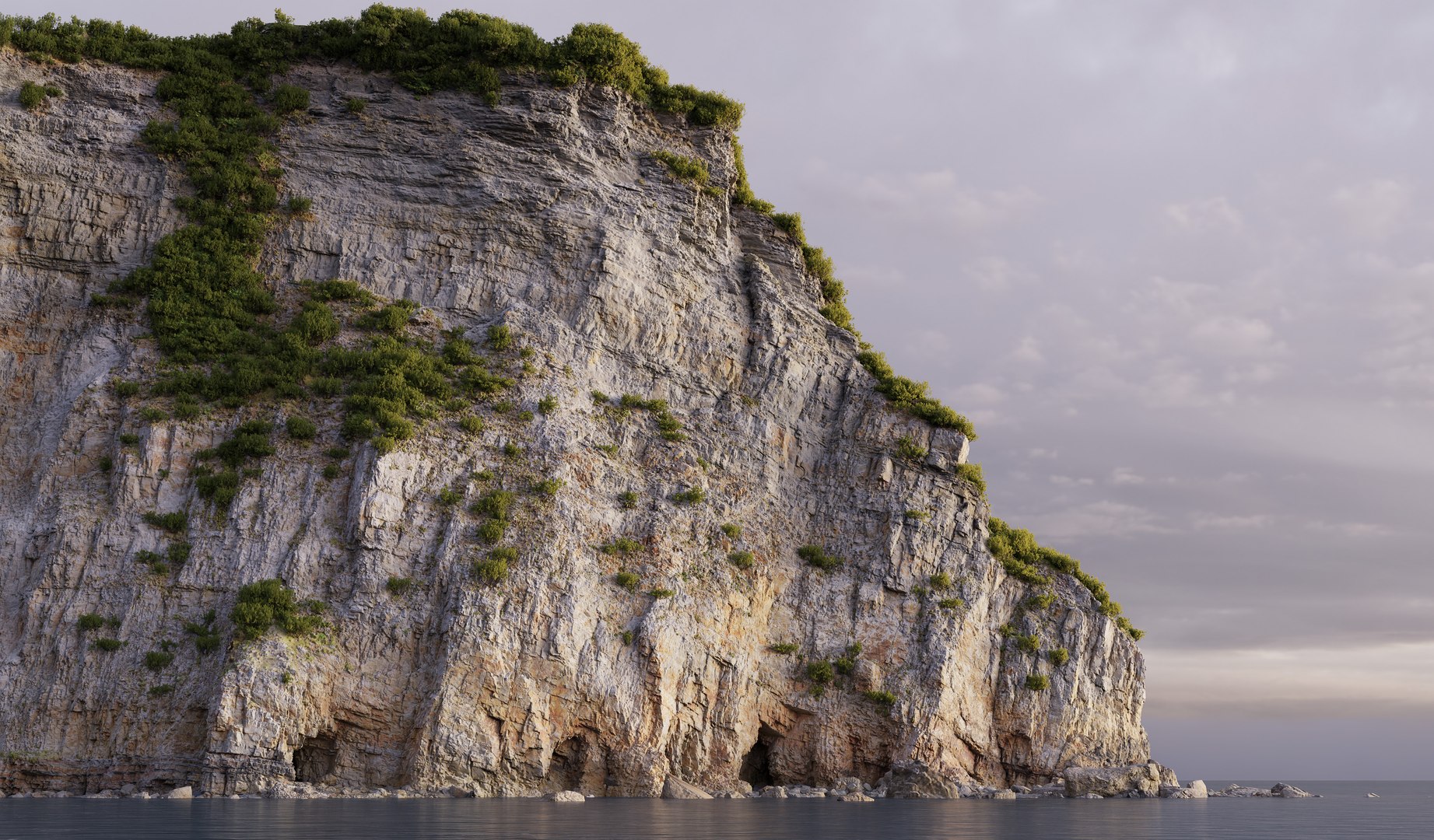 3D Atlantic Ocean Cliff Coast Line Scan PBR 3D Model Collection ...