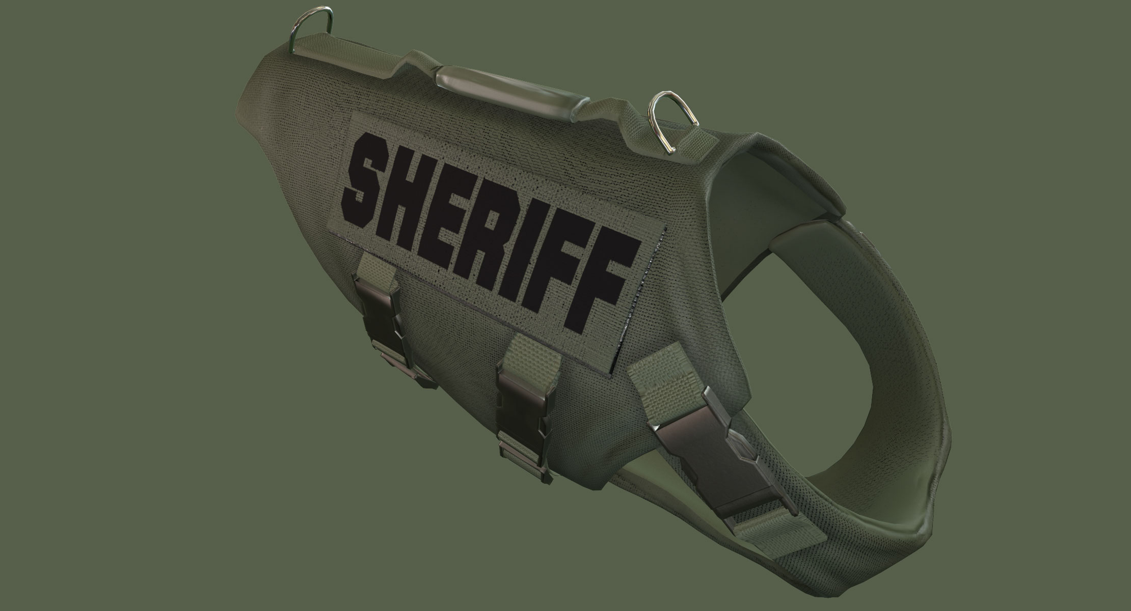 police dog body armor 3d obj