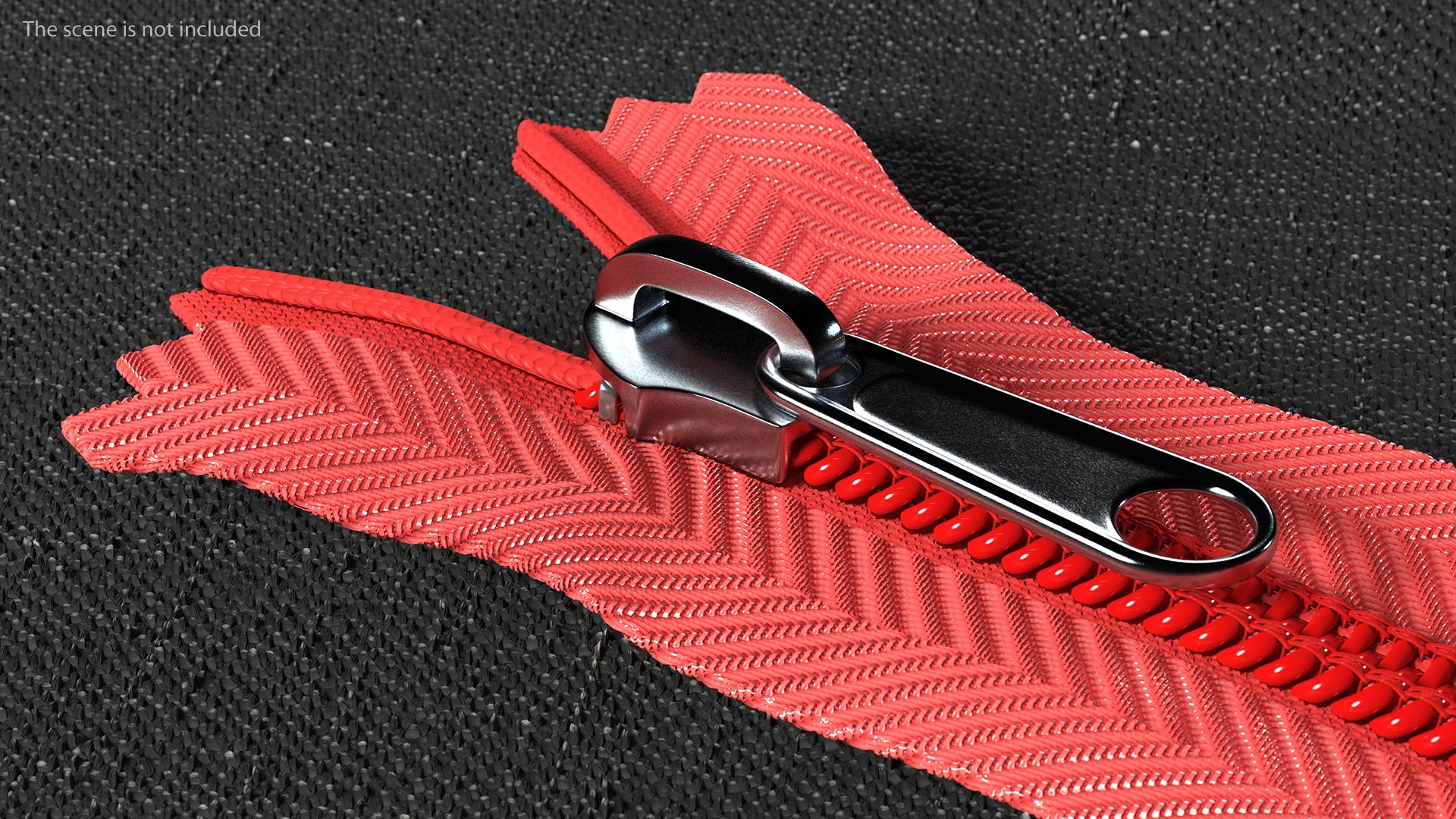 Nylon Coil Zipper With Stopper Red 3D Model - TurboSquid 1812060