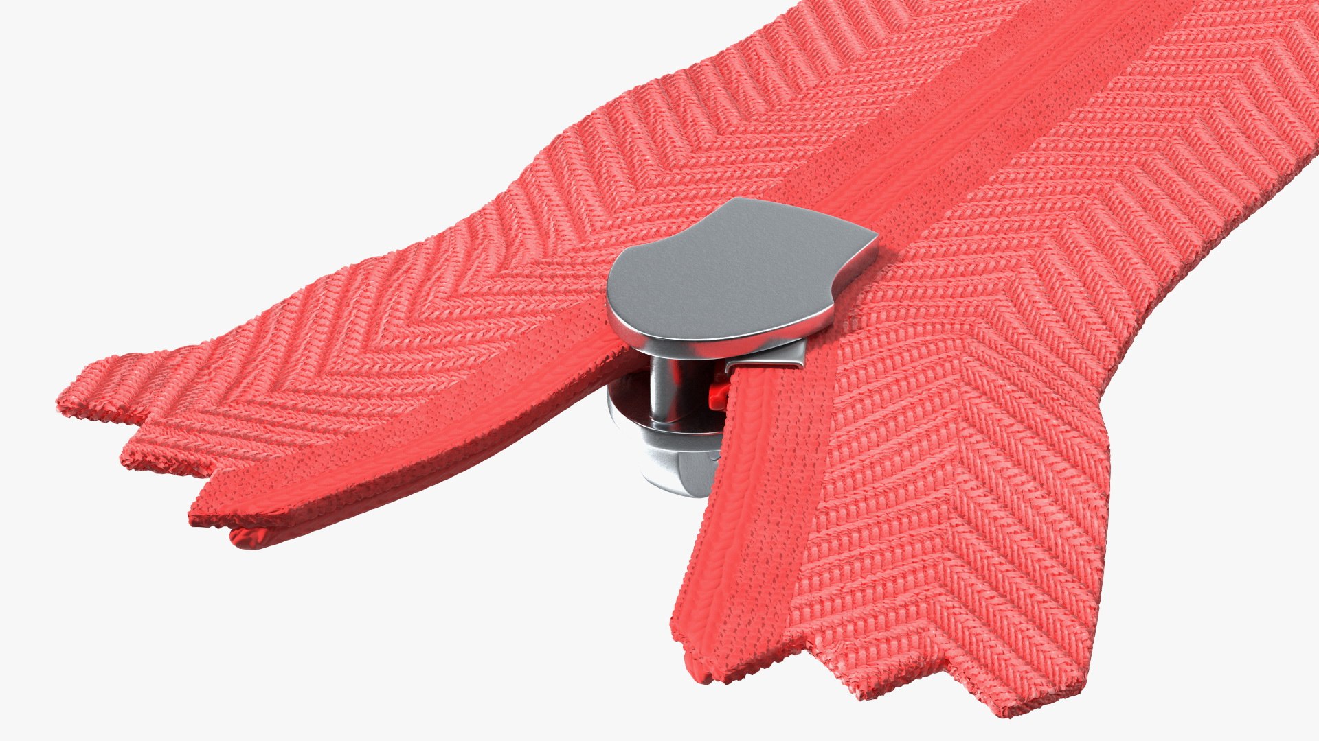 Nylon Coil Zipper With Stopper Red 3D Model - TurboSquid 1812060