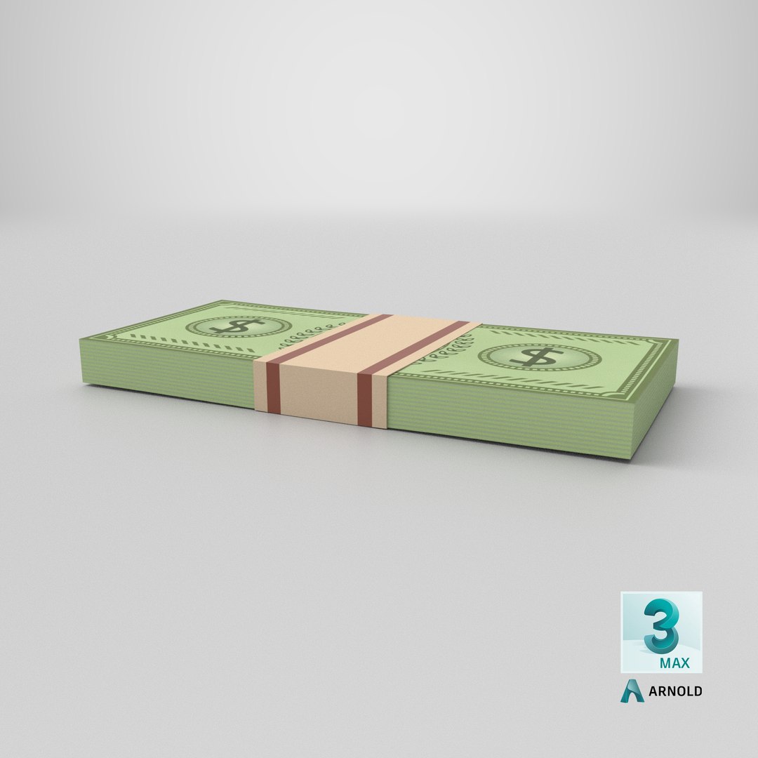3D Model Cartoon Bills Stack - TurboSquid 2268322