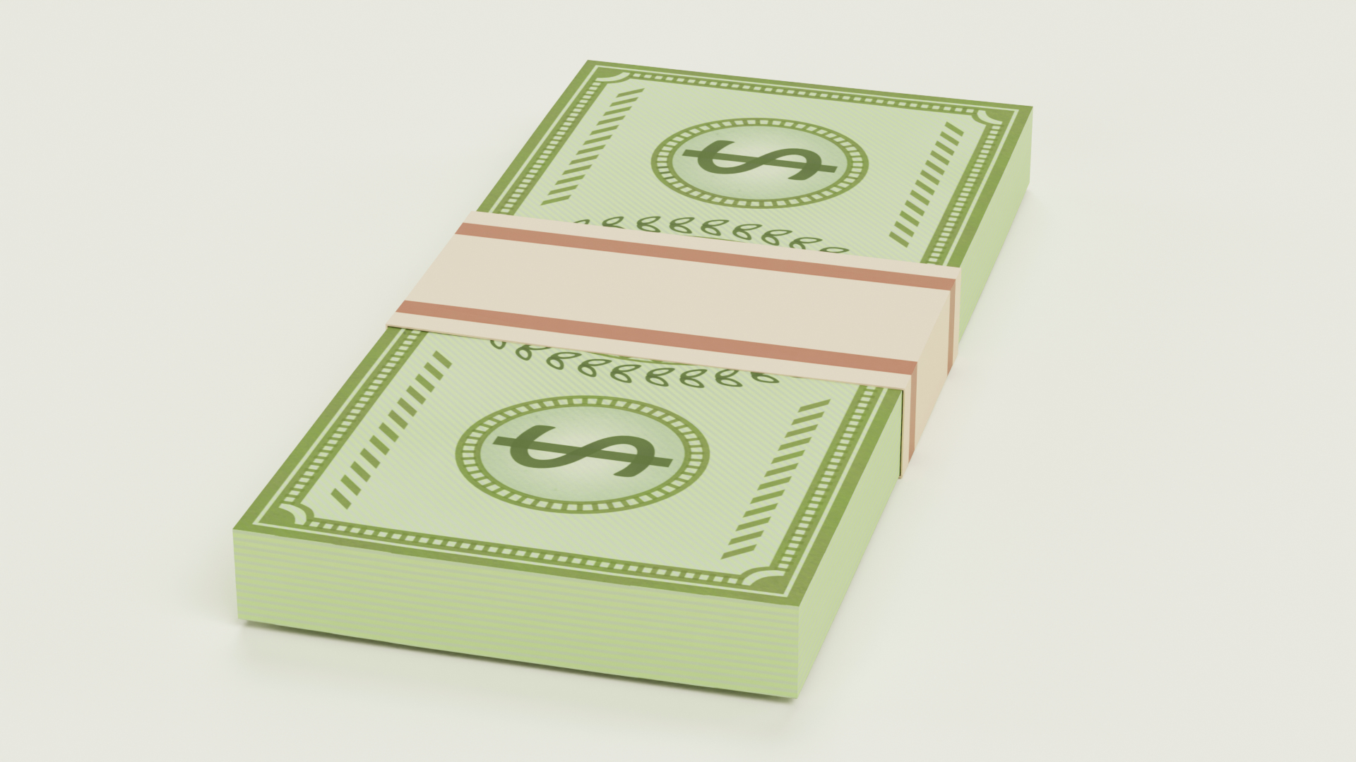 3D Model Cartoon Bills Stack - TurboSquid 2268322