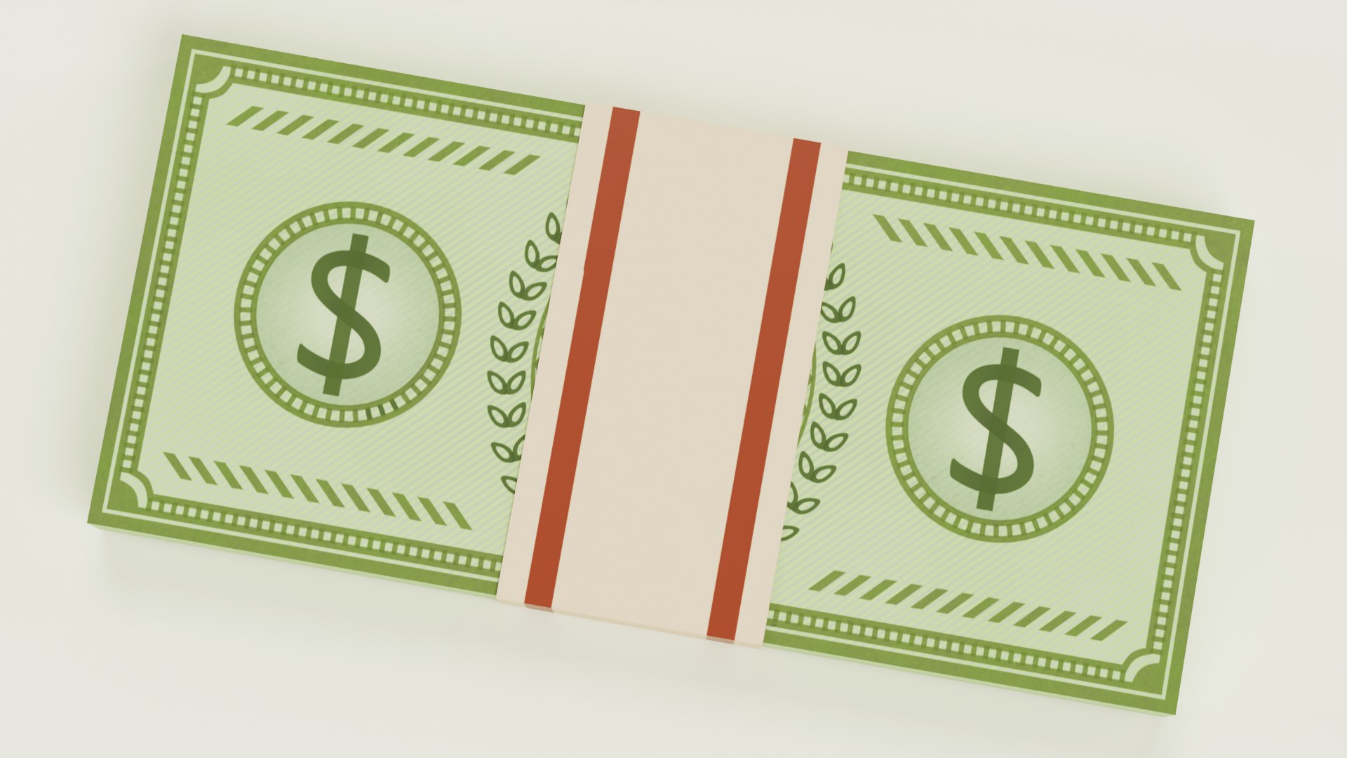 3D Model Cartoon Bills Stack - TurboSquid 2268322