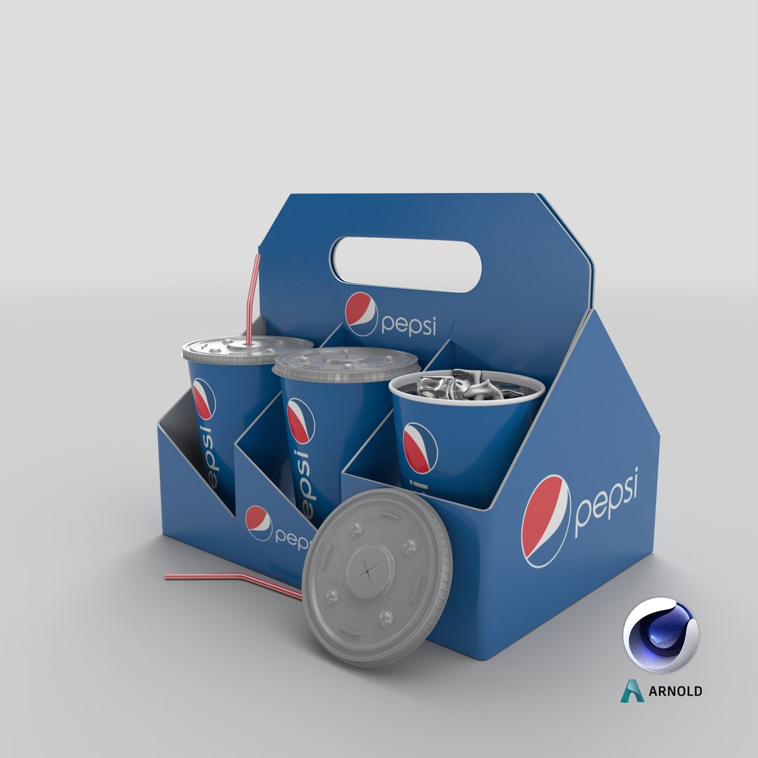 3D Model Pepsi Cups Tray - TurboSquid 1953681