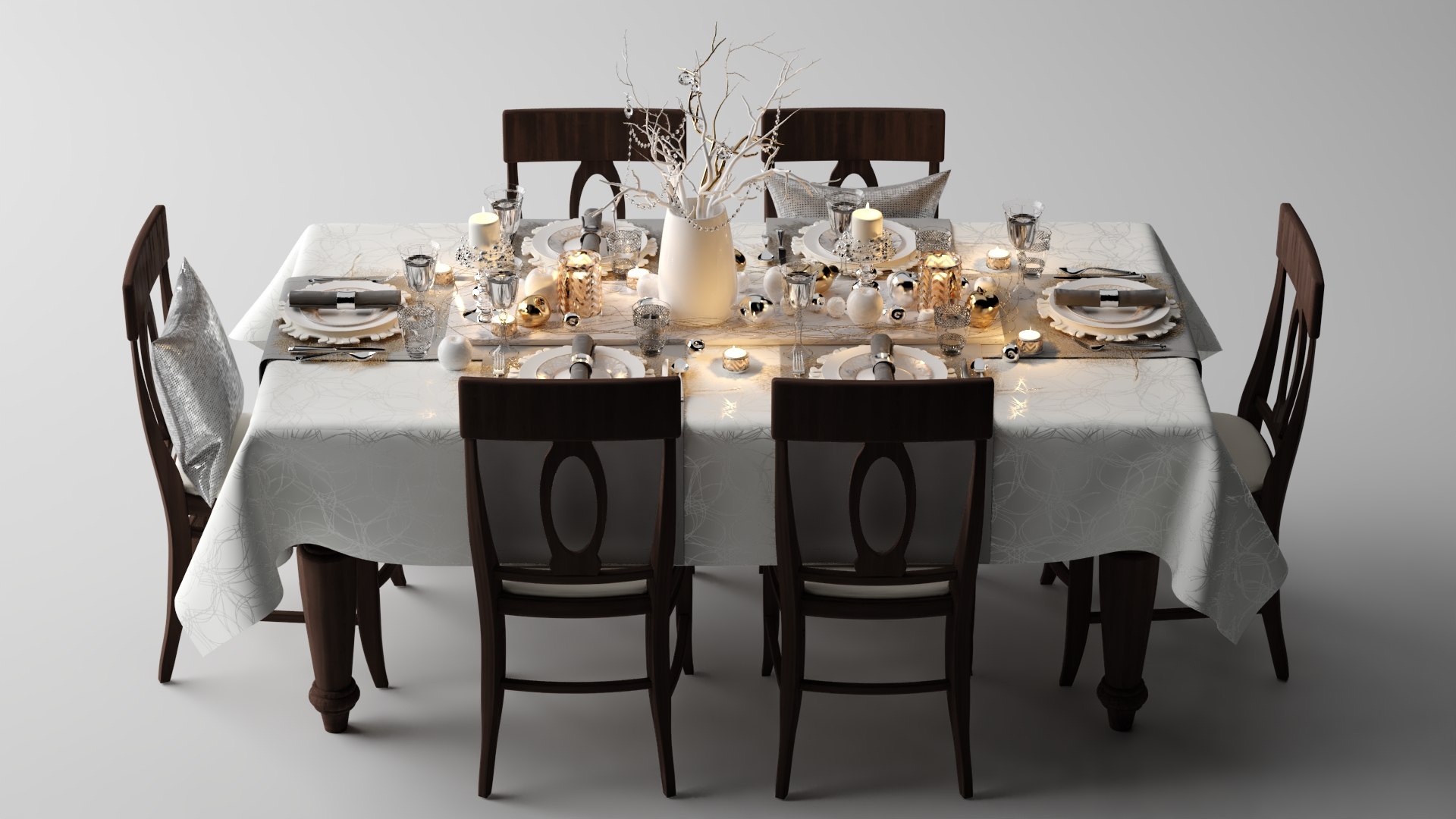Dinner Table 07 3D Model - TurboSquid 2296035