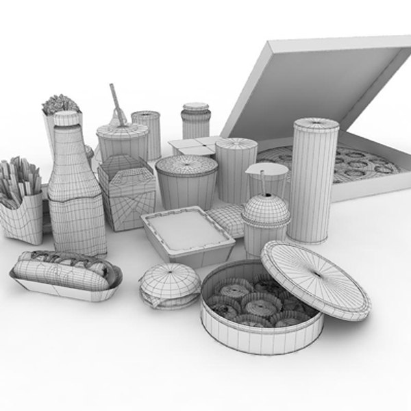 cookies food package packs 3d model