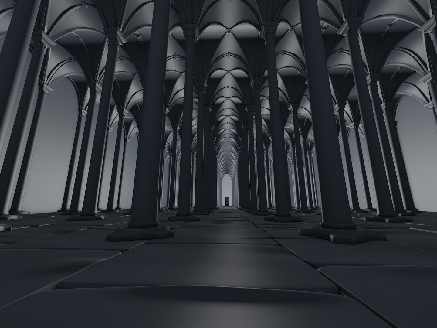 Underground Gothic Vault 3d C4d