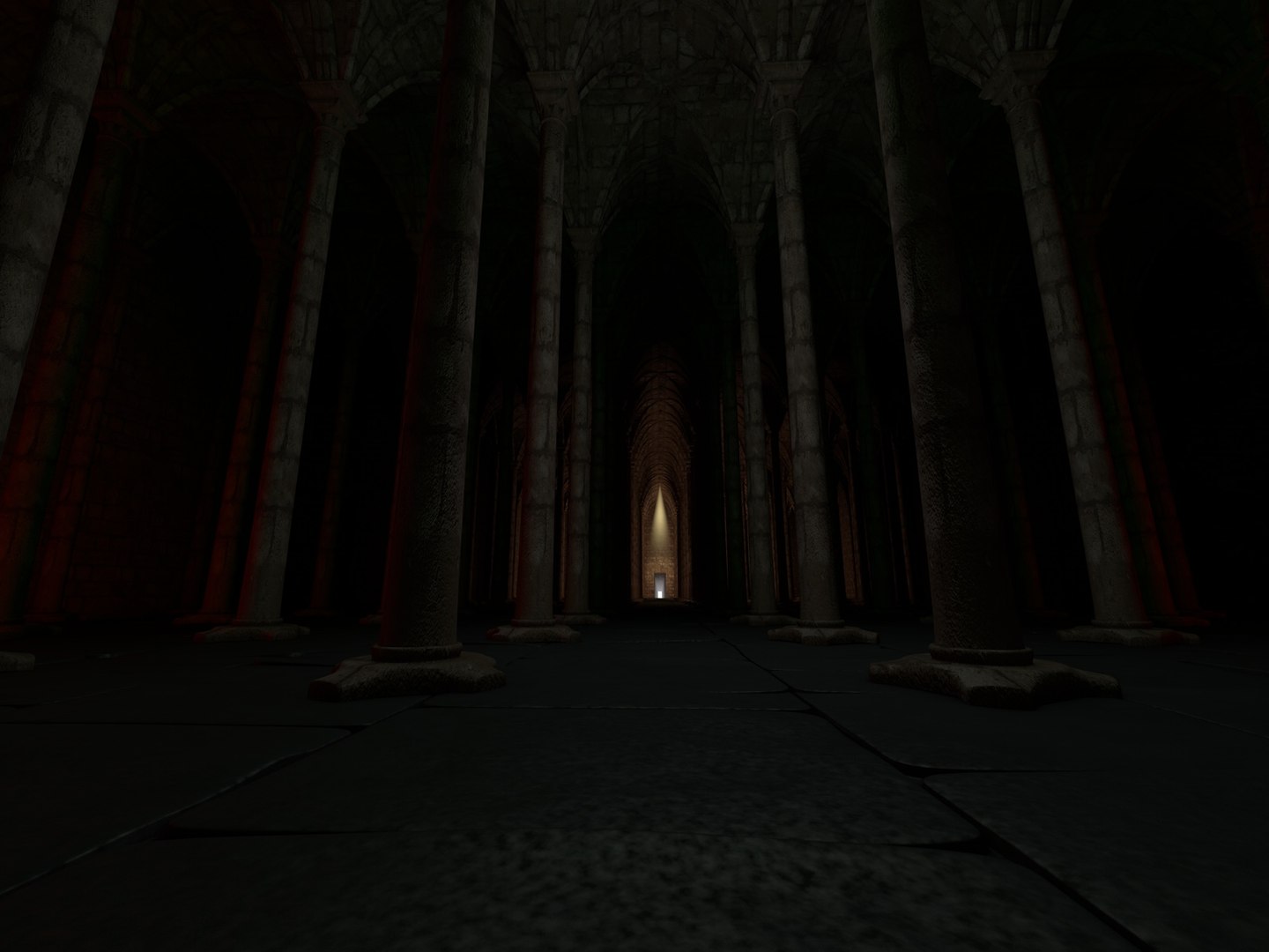 Underground Gothic Vault 3d C4d