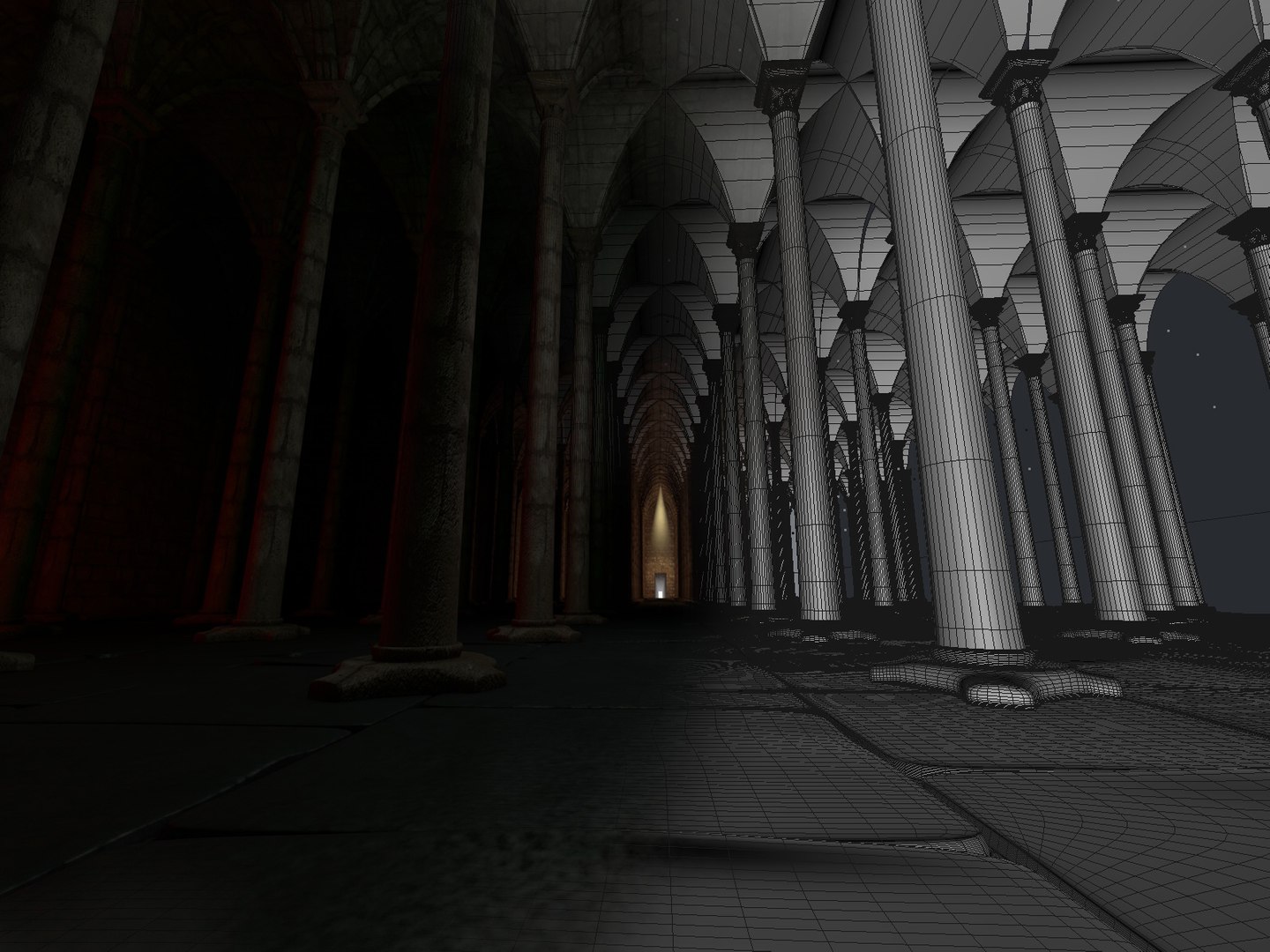 Underground Gothic Vault 3d C4d