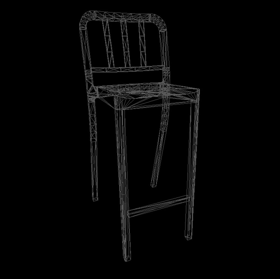 3d Model Heritage Stacking Barstool