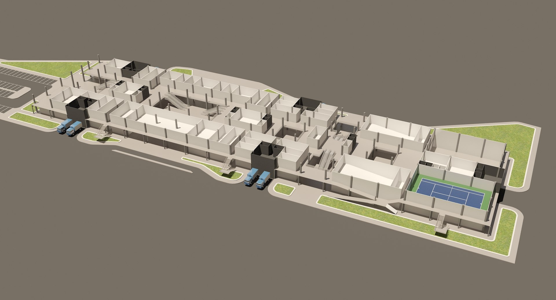 3D Rectangular Mall Concept Modular - TurboSquid 1712286