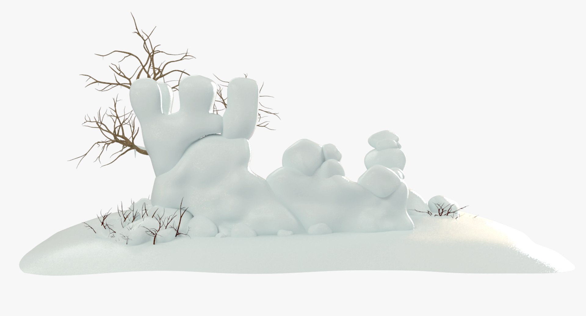3D Cartoon Snow Fortress - TurboSquid 1212321