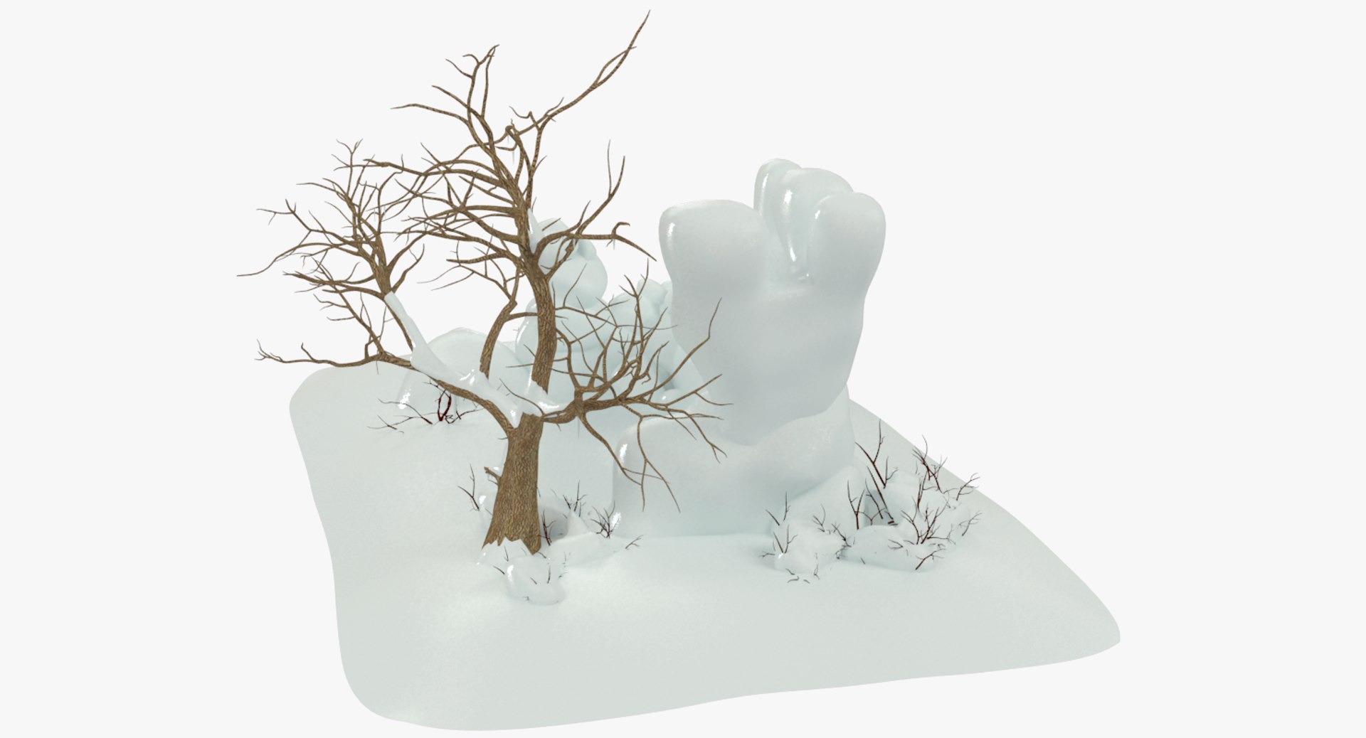 3D Cartoon Snow Fortress - TurboSquid 1212321