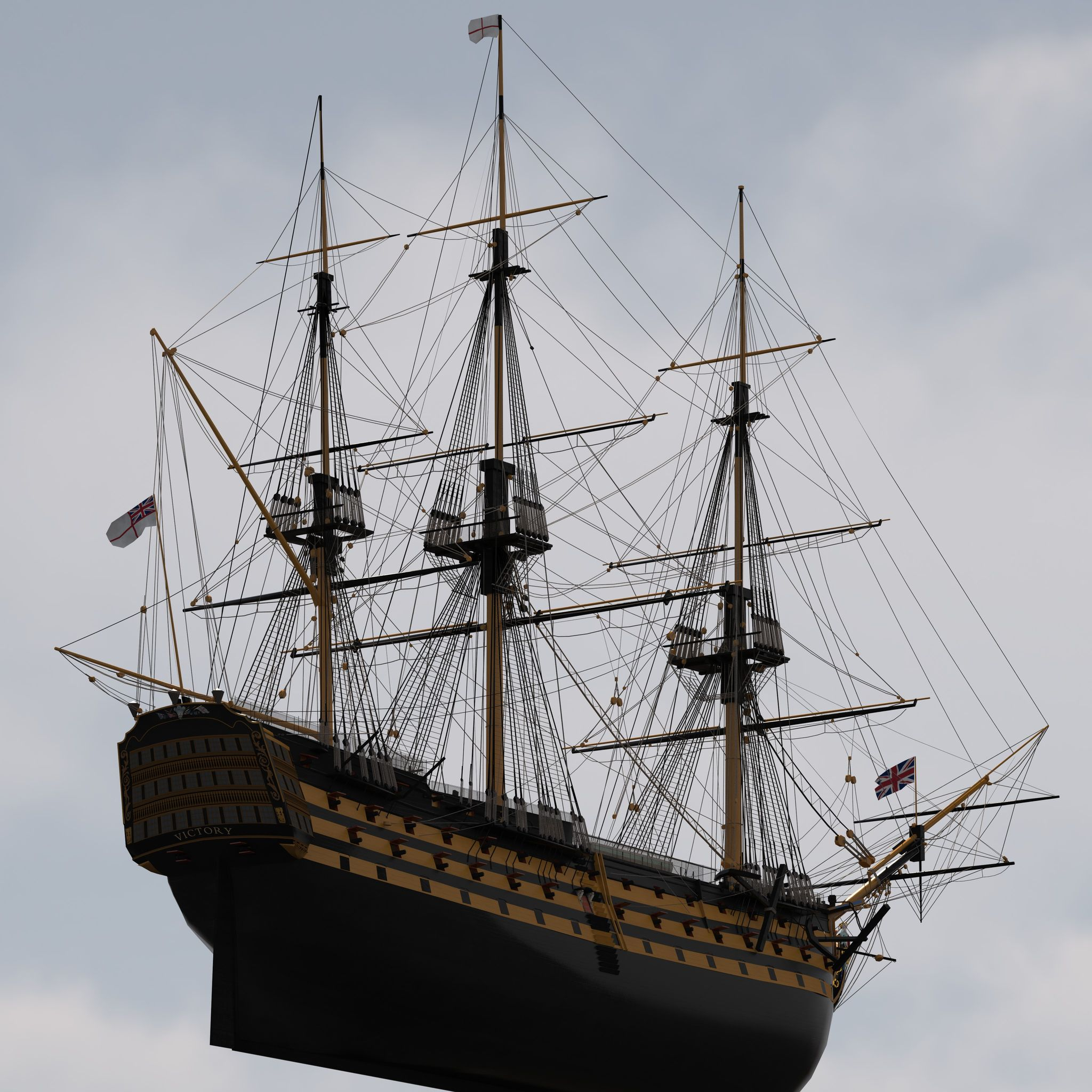 3d model hms victory ship lite